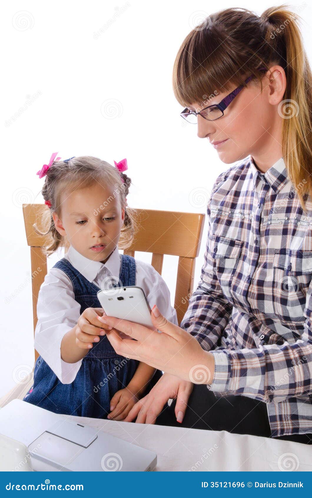 Mother and Daughter on the Computer Stock Photo - Image of laptop ...