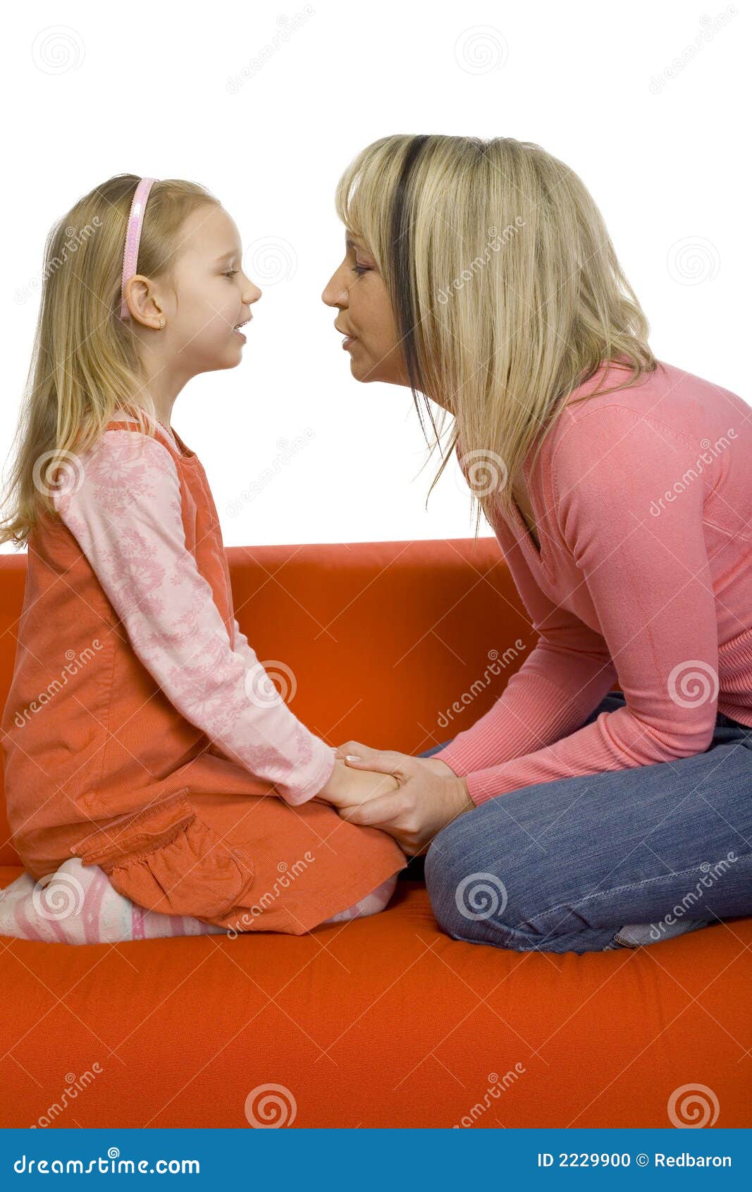 Mother-daughter Conversation Stock Photo - Image of child, isolated ...