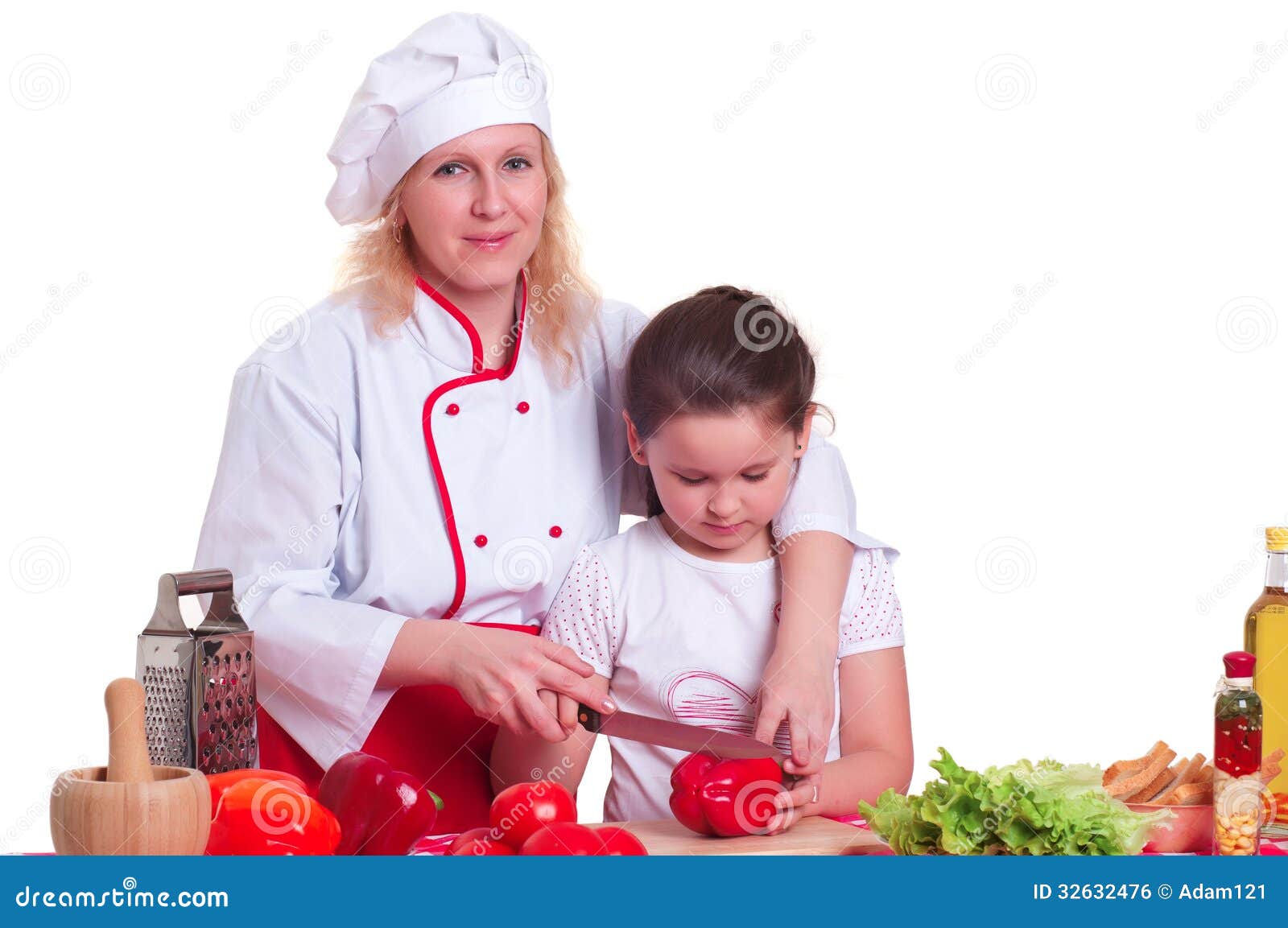 Mother and Daughter Cooking Dinner Stock Photo - Image of care, bake ...