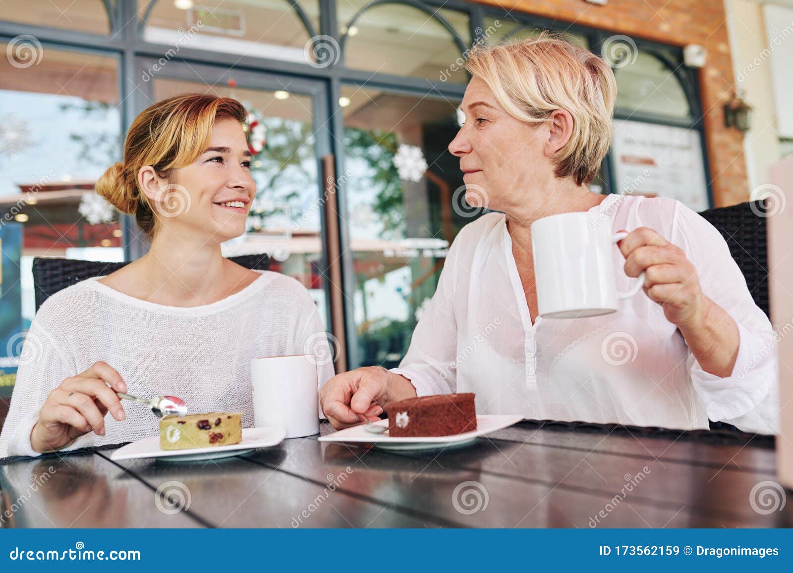 Mother And Daughter Enjoying Conversation Stock Image Image Of People
