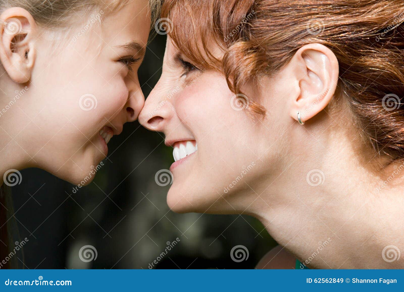 Mother and Daughter Face To Face Stock Image - Image of camping, loving ...