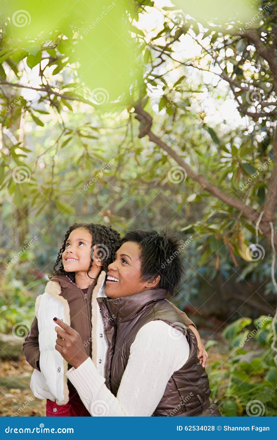 Mother and Daughter in Forest Stock Photo - Image of leisure, family ...