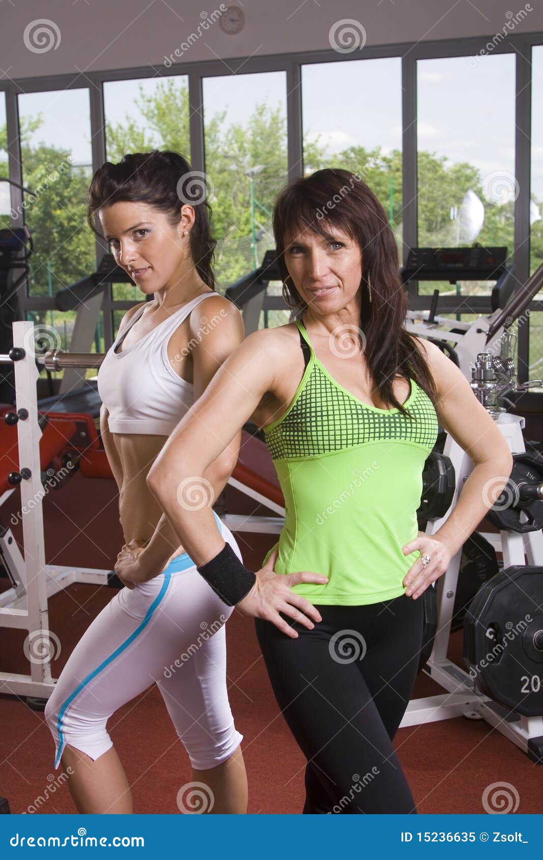 Mother And Daughter In The Gym Stock Image Image Of Young Mother