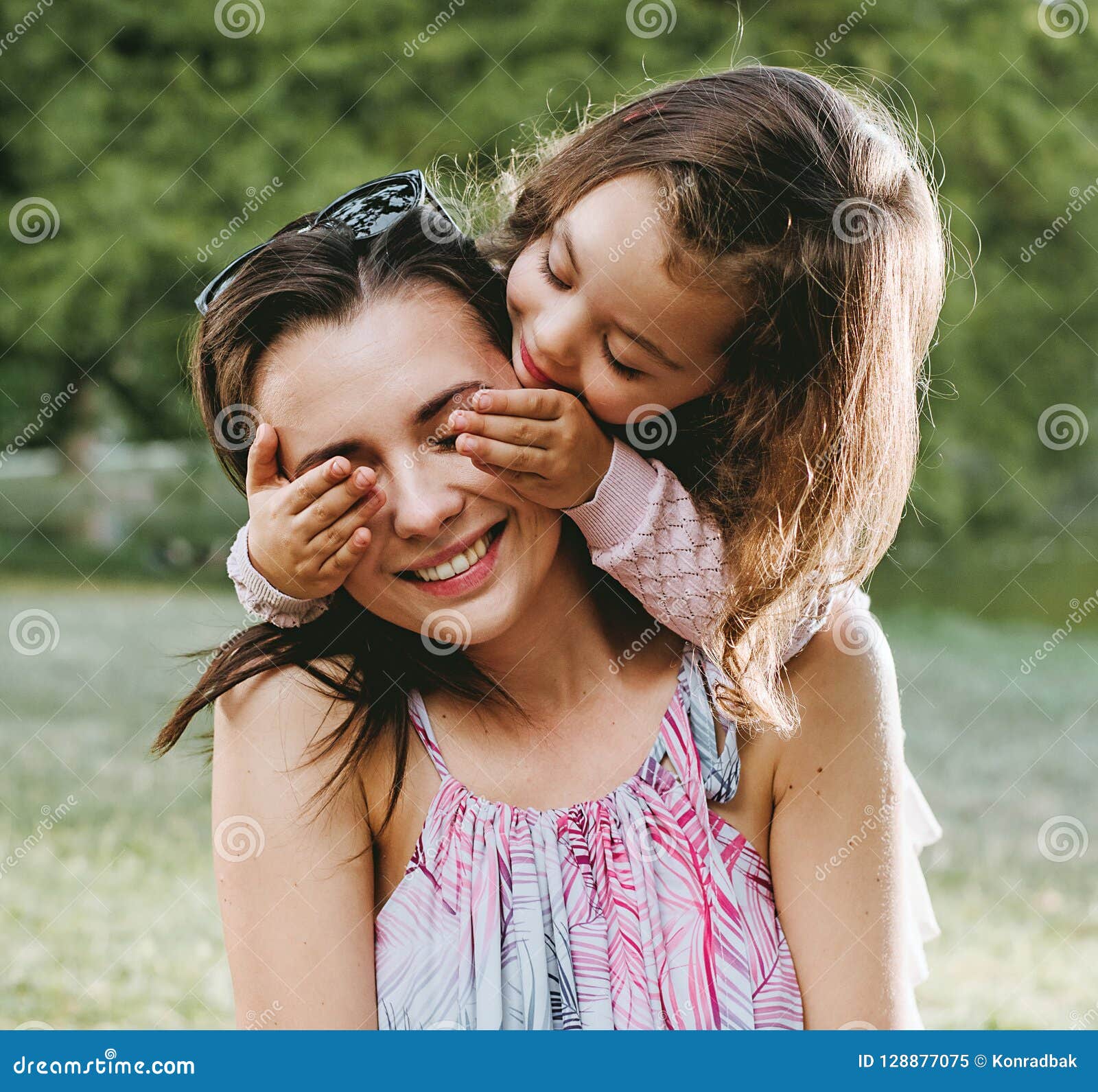Mother And Daughter Having A Great Fun In The Park Stock Image Image