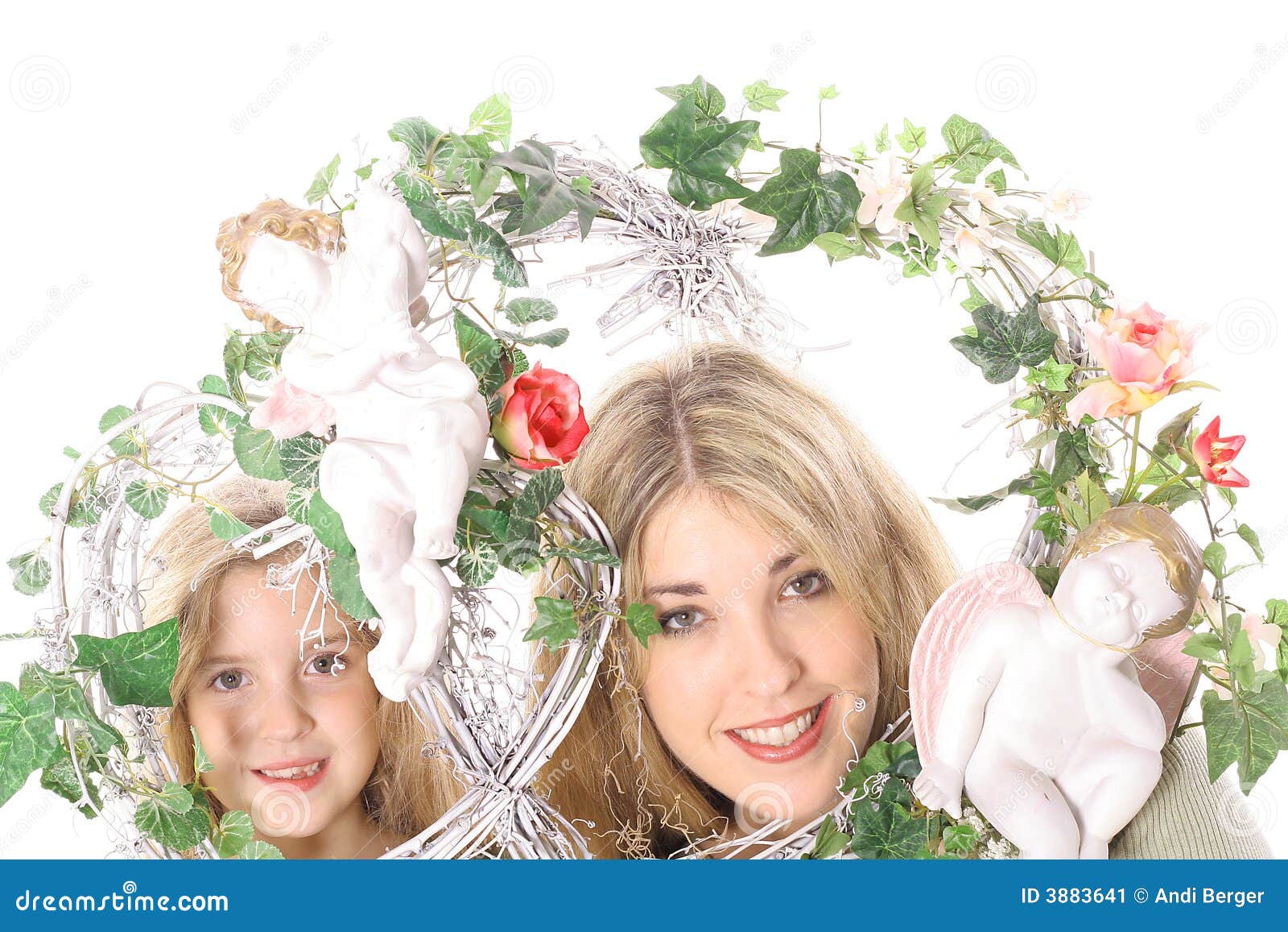 Mother Daughter Heart Headshot Picture. Image: 3883641