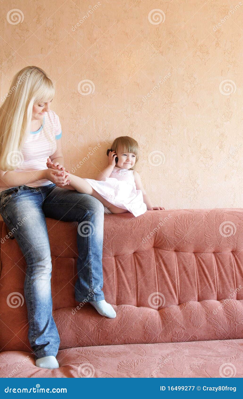 Mother and Daughter at Home Stock Image - Image of girl, home: 16499277