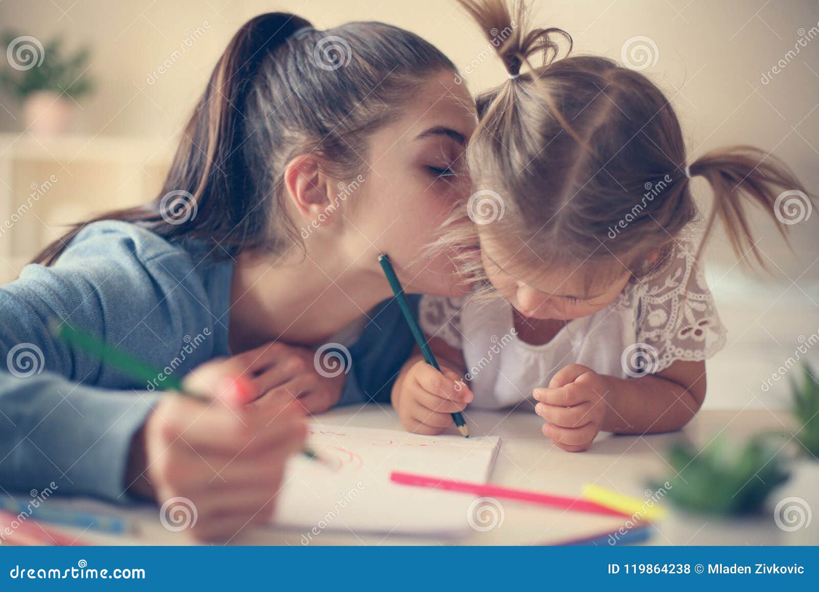 Mother Teaching Her Daughter To Drawing. Stock Photo - Image of drawing ... Mother Teaching Her Daughter To Drawing. Stock Photo - Image of drawing ...