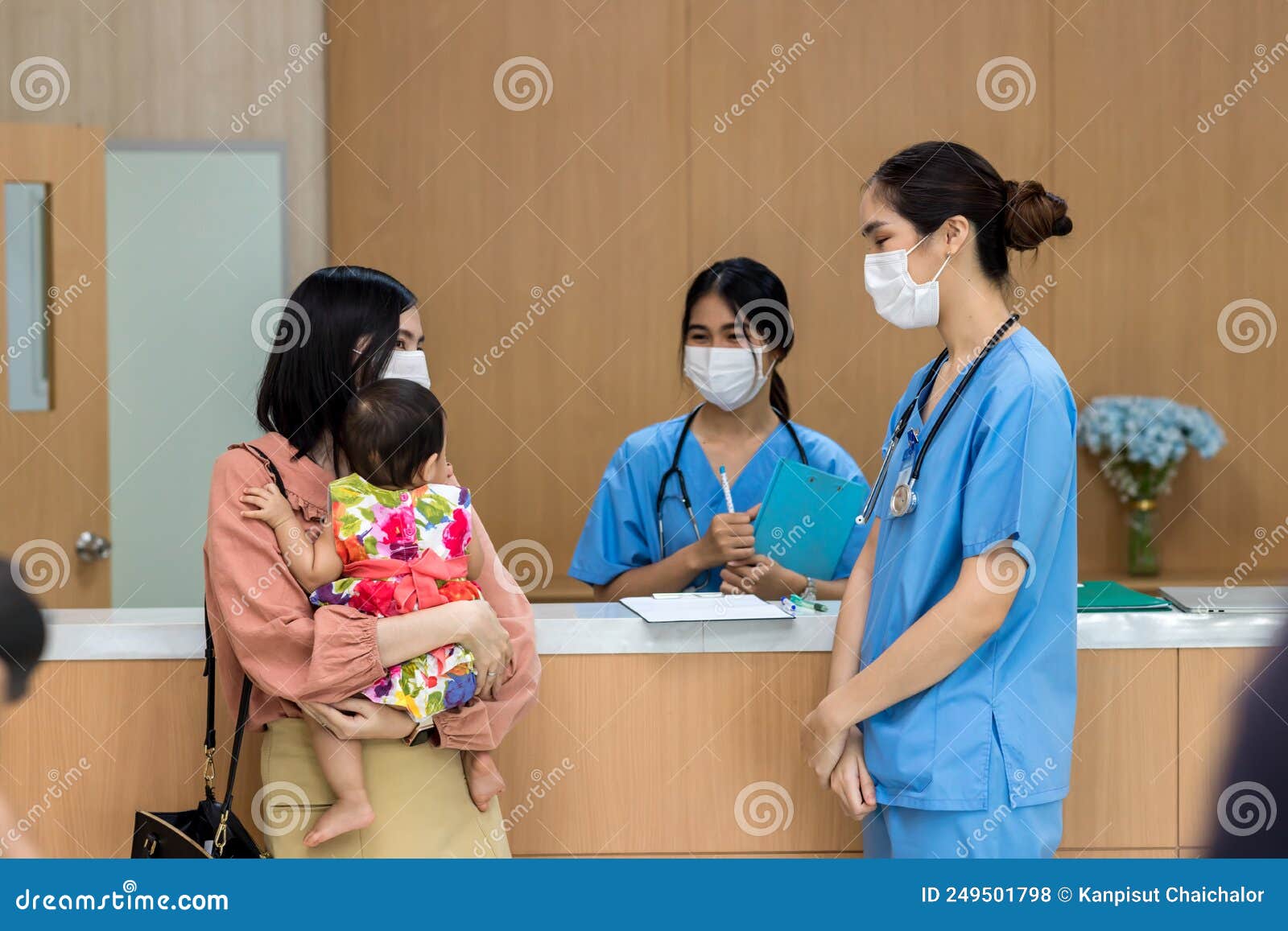 Mother and Daughter at Hospital for a Check-up Stock Photo - Image of ...
