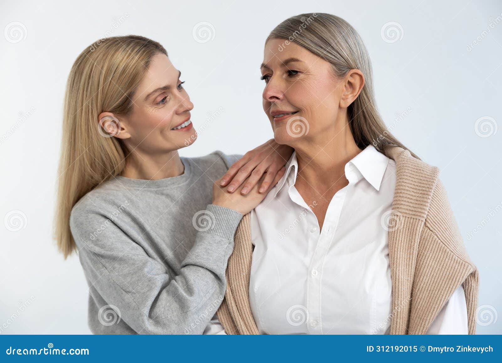 Mother and Daughter Looking Contented and Feeling Good Together Stock ...