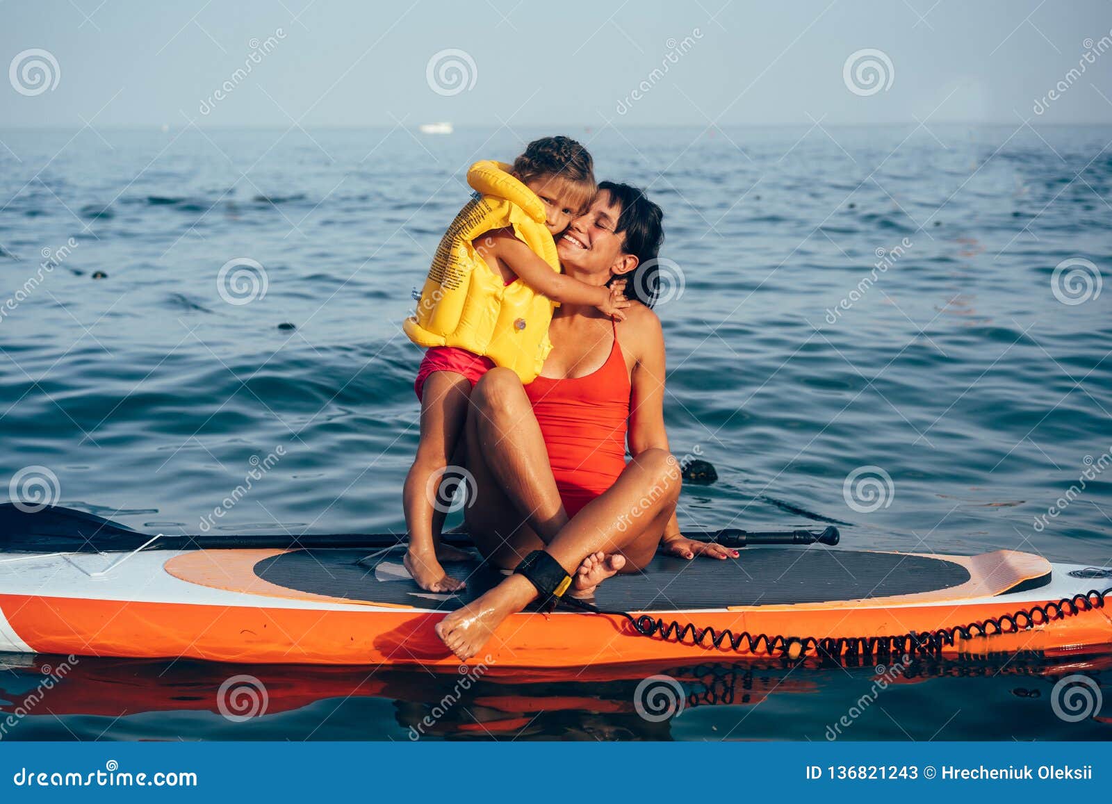 Mother with Daughter on a Paddle Board Stock Image - Image of mother ... Mother with Daughter on a Paddle Board Stock Image - Image of mother ...