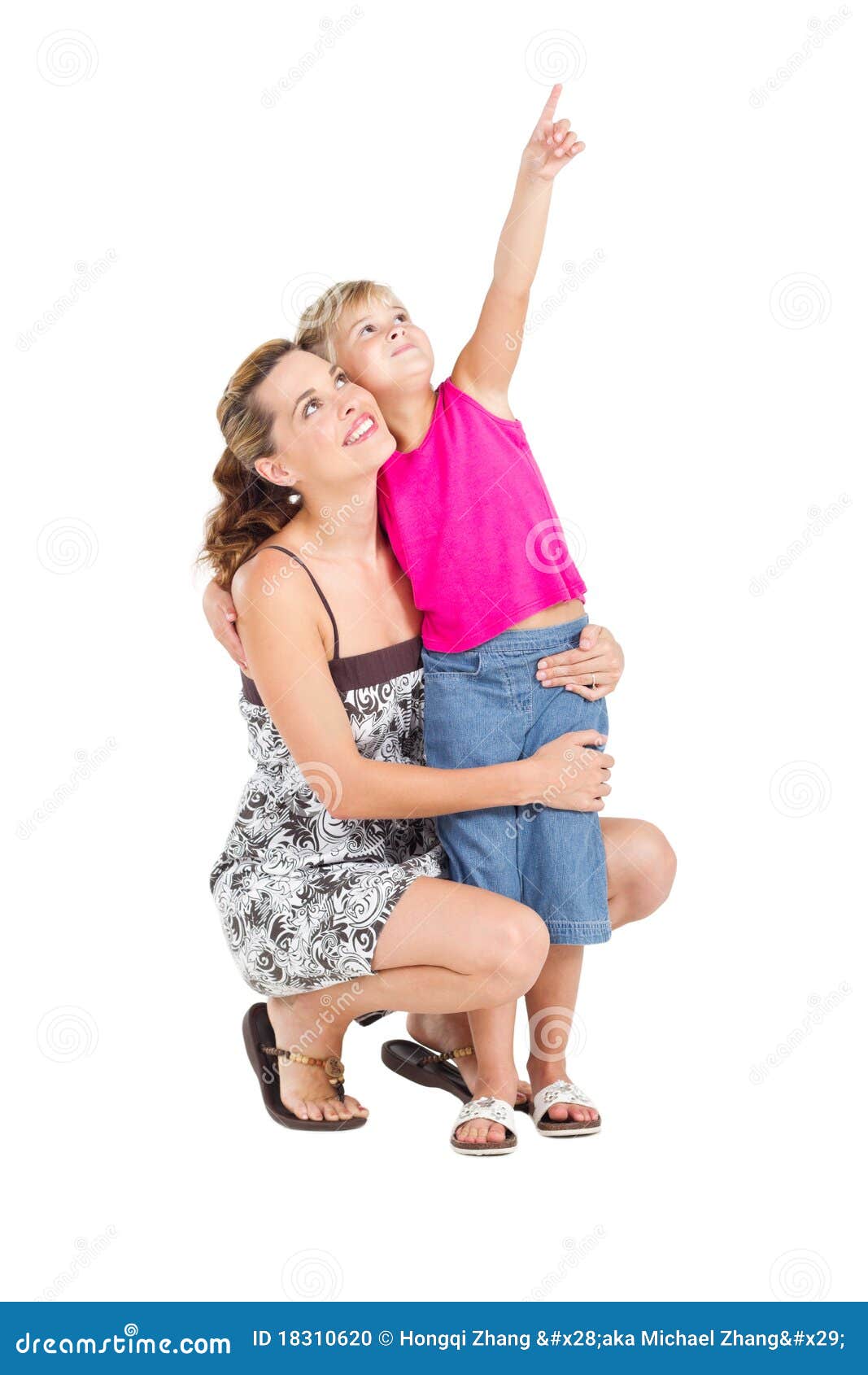 Mother daughter pointing stock photo. Image of light - 18310620