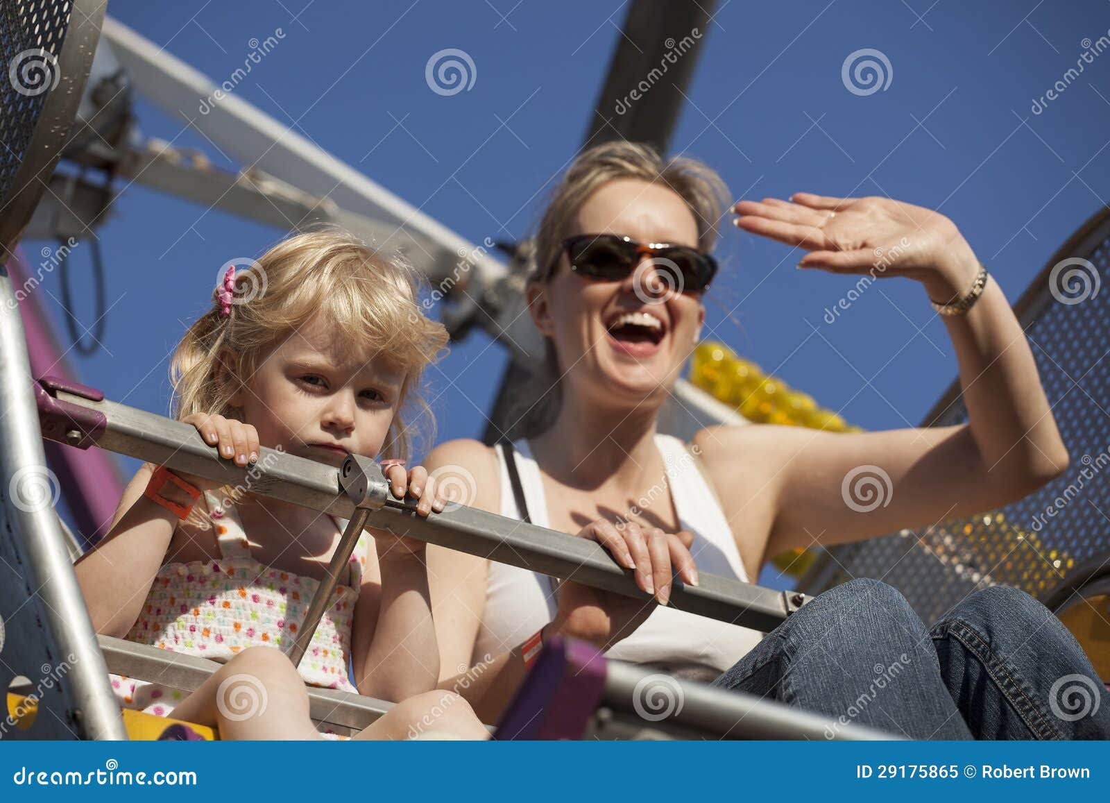 Mother and Daughter on a Ride at the Fair Stock Image - Image of ...