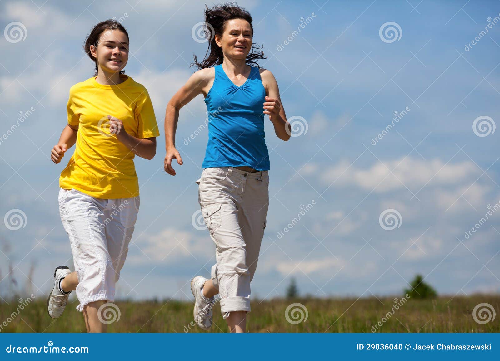 Mother and Daughter Running Stock Photo - Image of jogging, enjoying ...