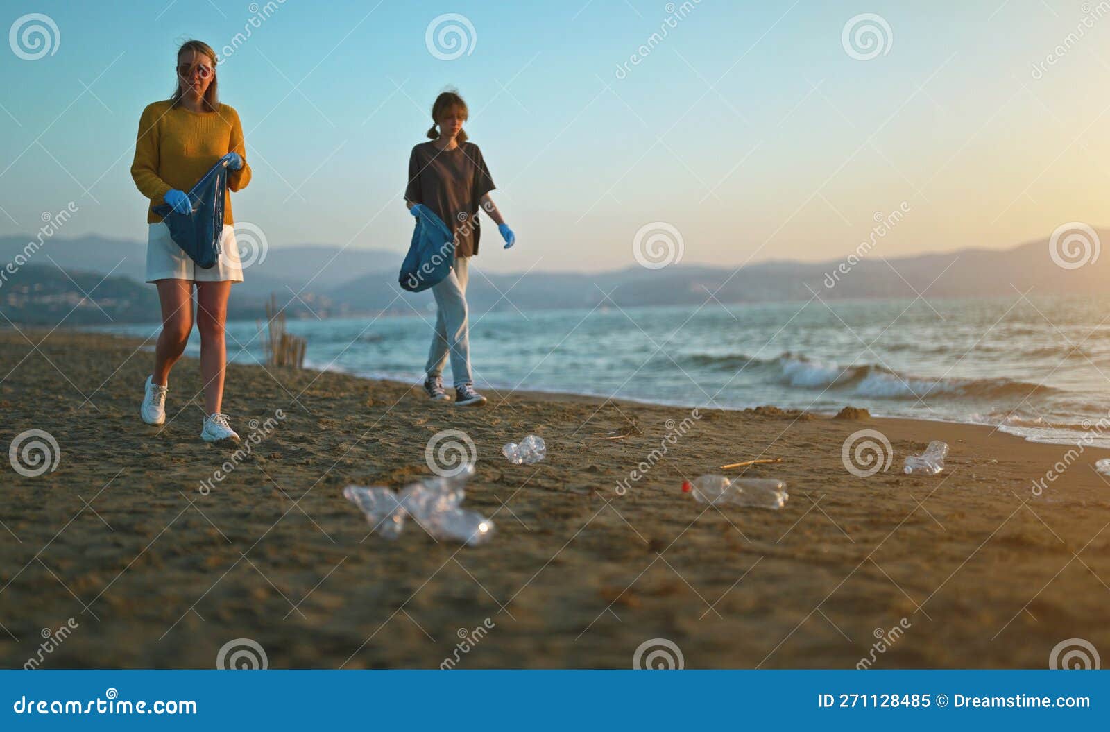 Family Saving the Planet from Garbage Stock Image - Image of plastic ...