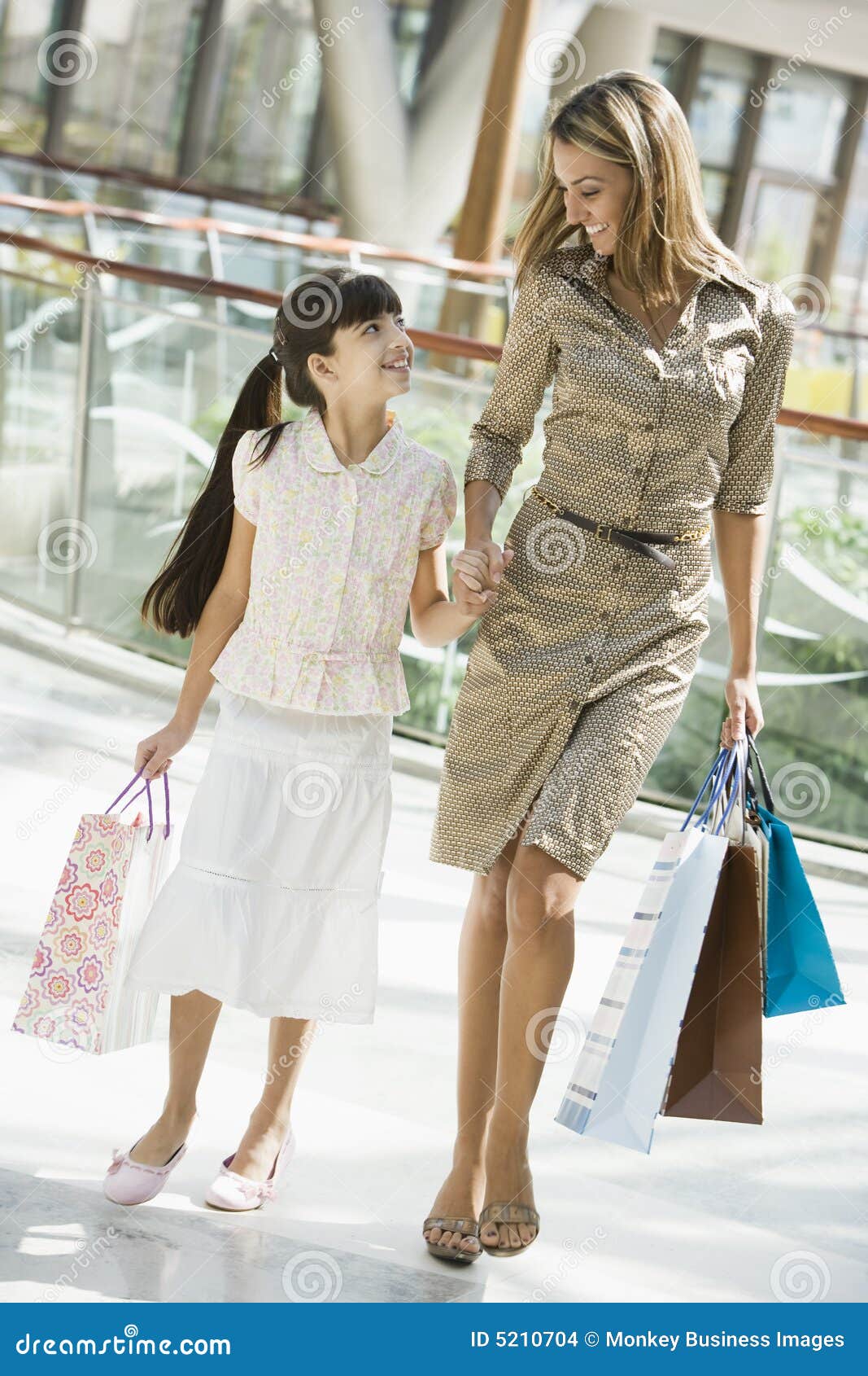 Mother and Daughter Shopping in Mall Stock Photo - Image of daughter ...
