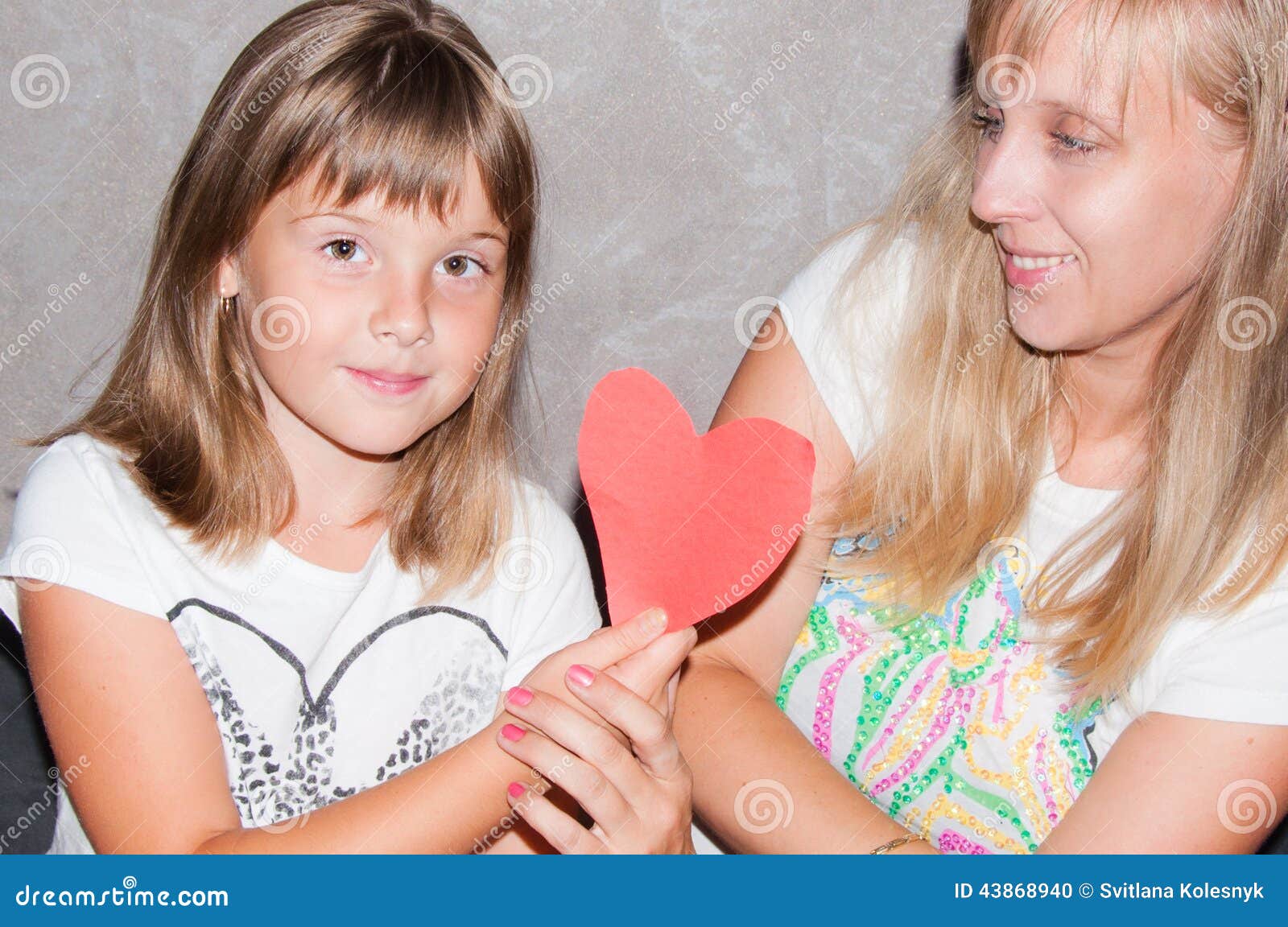 Mother and Daughter Shows Heart Stock Photo - Image of girls, together ...