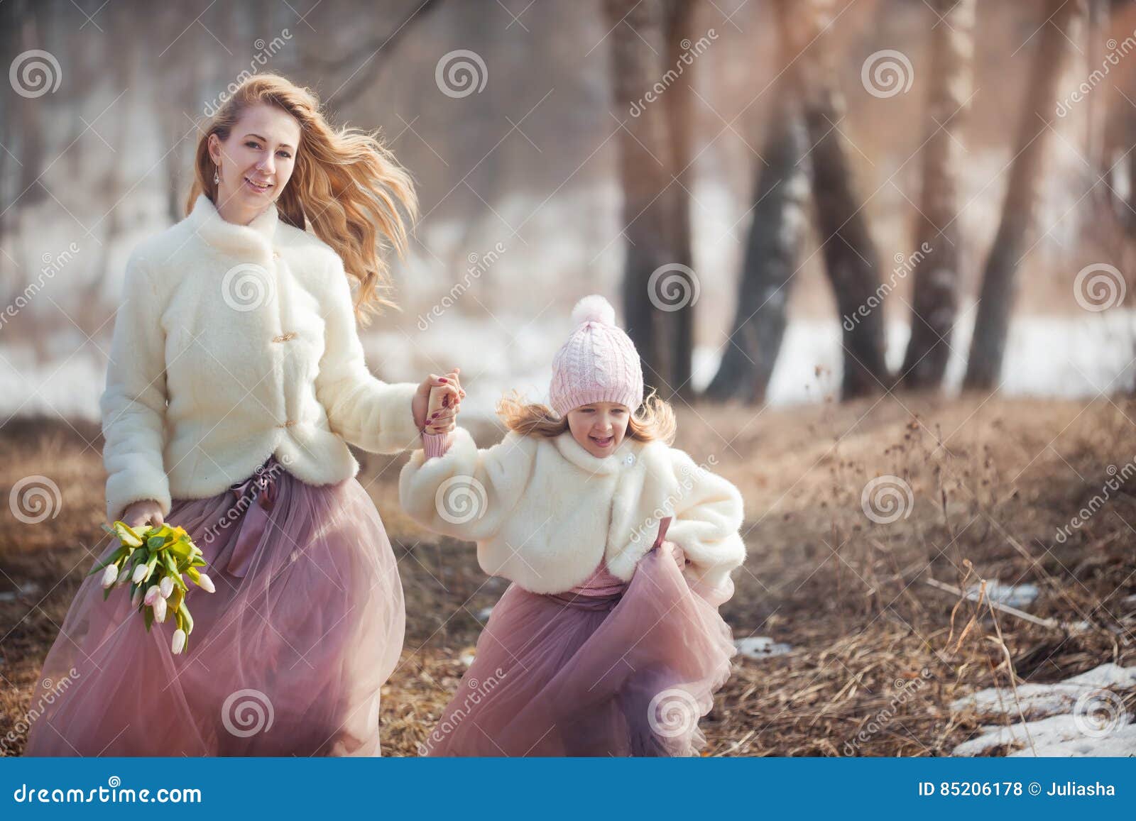 Mother with Daughter in Spring Park Stock Photo - Image of motherhood ...