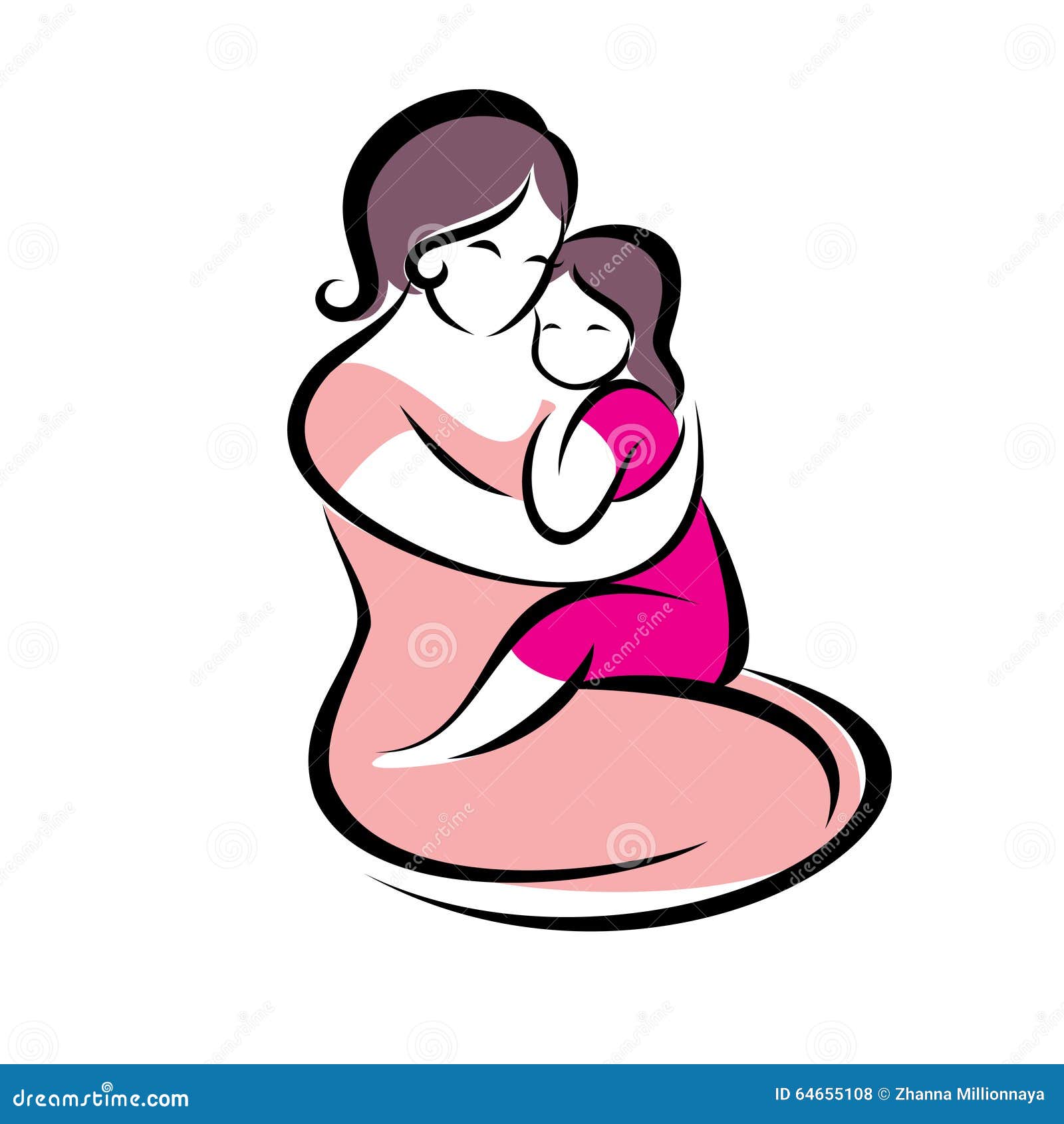 Mother And Daughter Symbol Vector Illustration | CartoonDealer.com ...