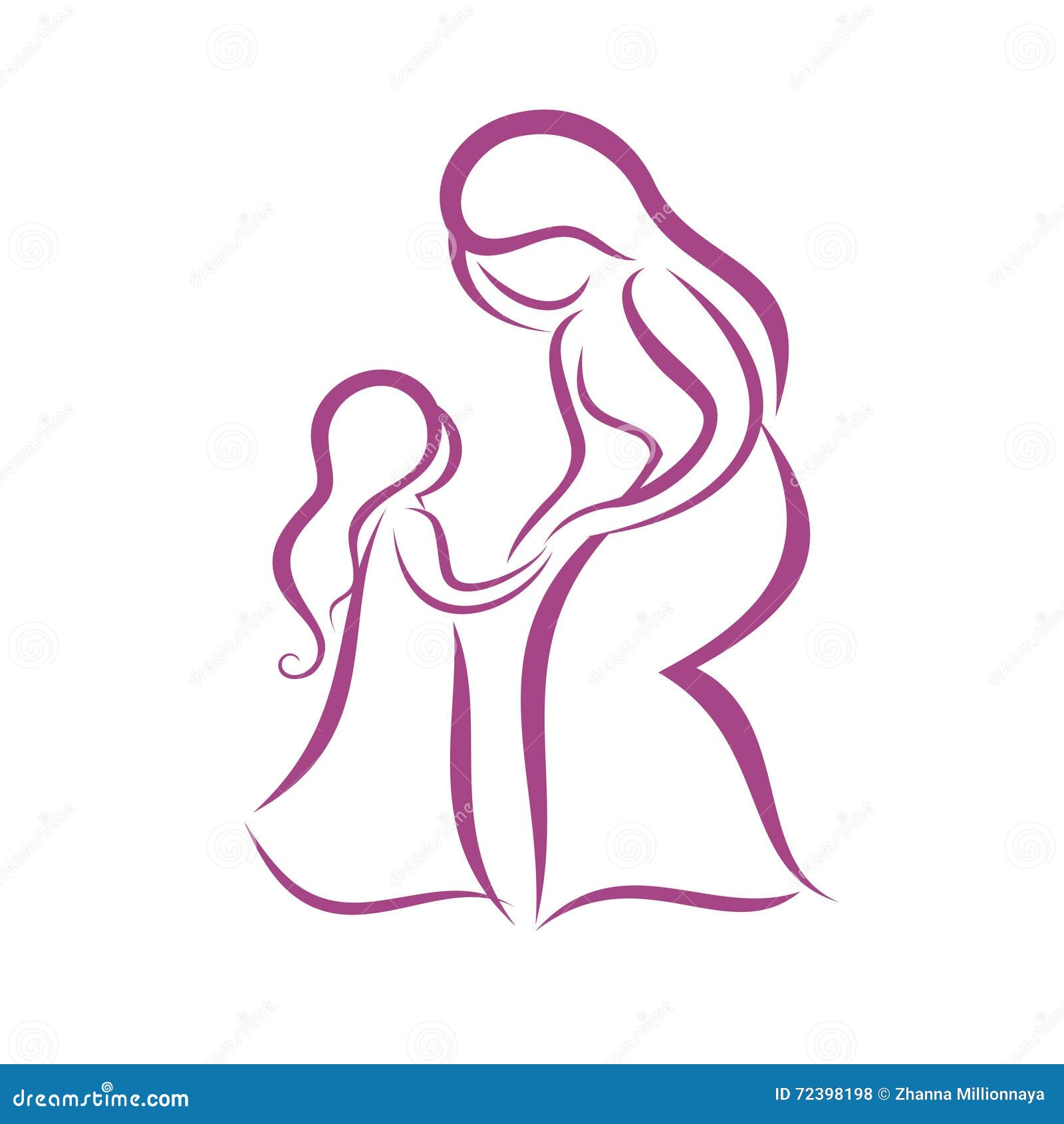 Mother and daughter symbol stock vector. Illustration of parental ...
