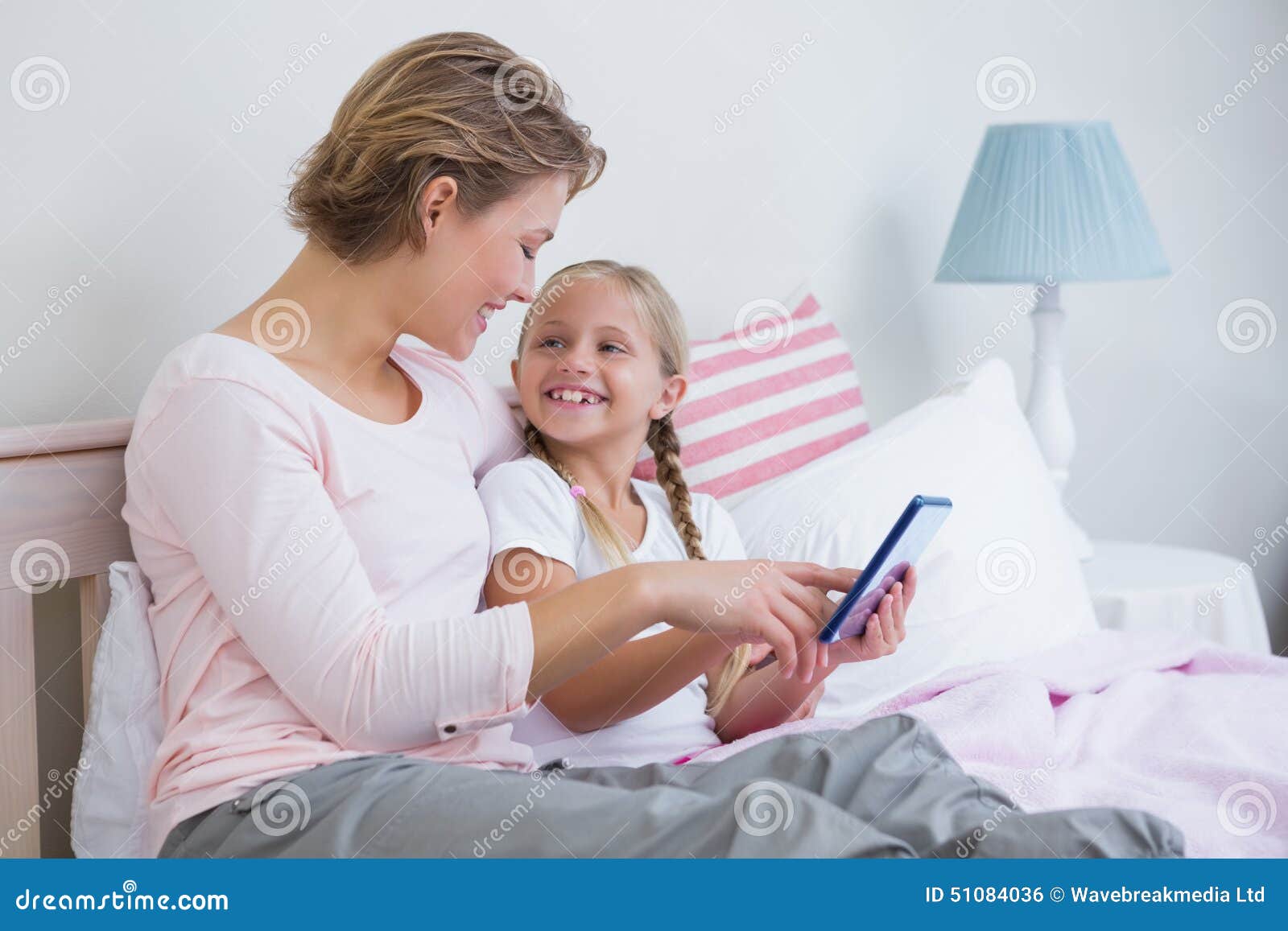 Mother and Daughter Using Tablet Pc Stock Photo - Image of caucasian ...