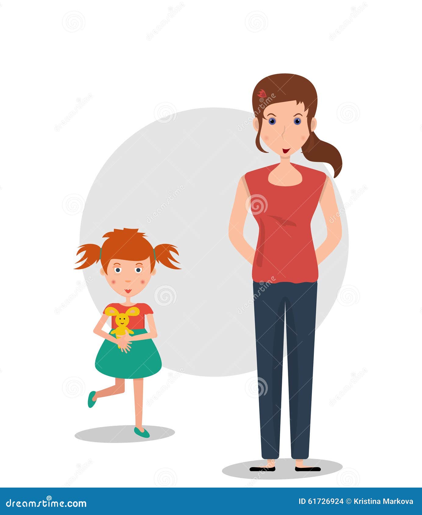 Mother with Daughter Vector Stock Vector - Illustration of child ...