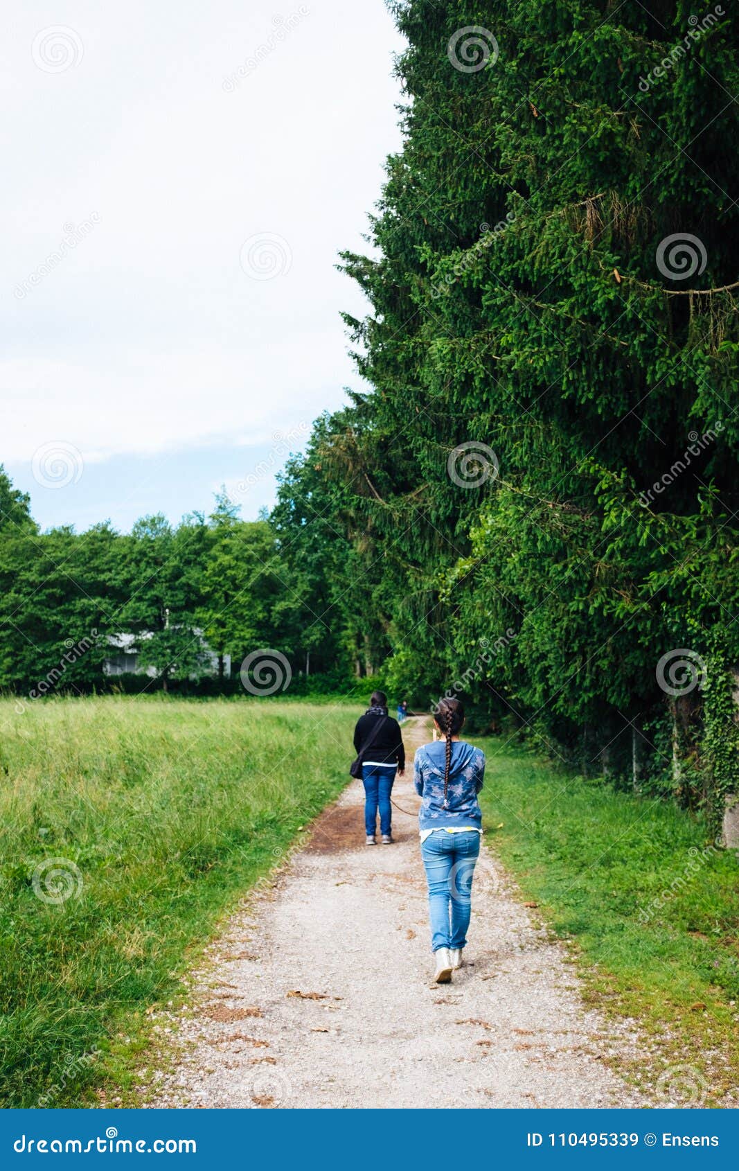 Mother and Daughter Walk Along the Path Stock Image - Image of path ...
