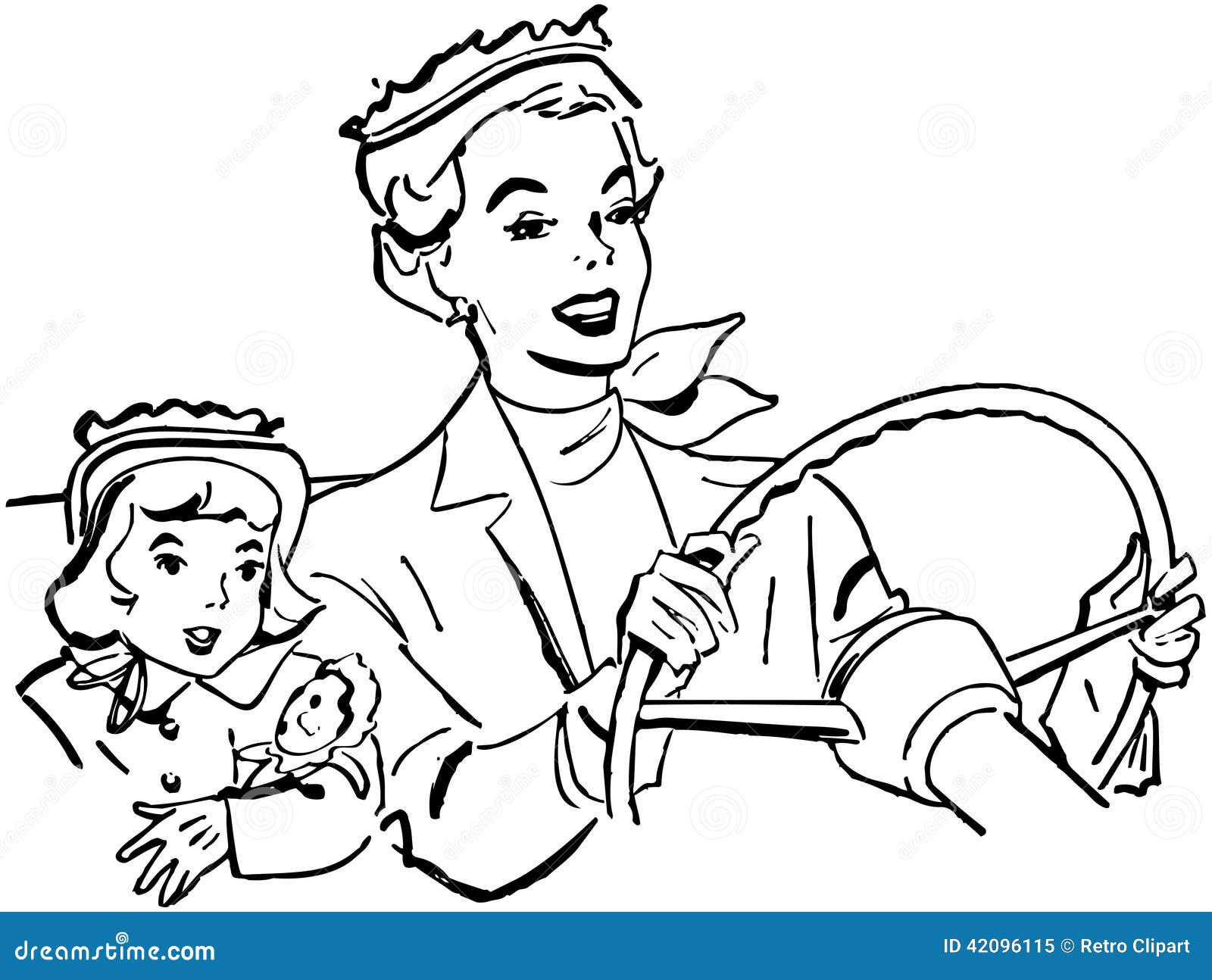 Mother Driving with Daughter Stock Vector - Illustration of moms, roads ...