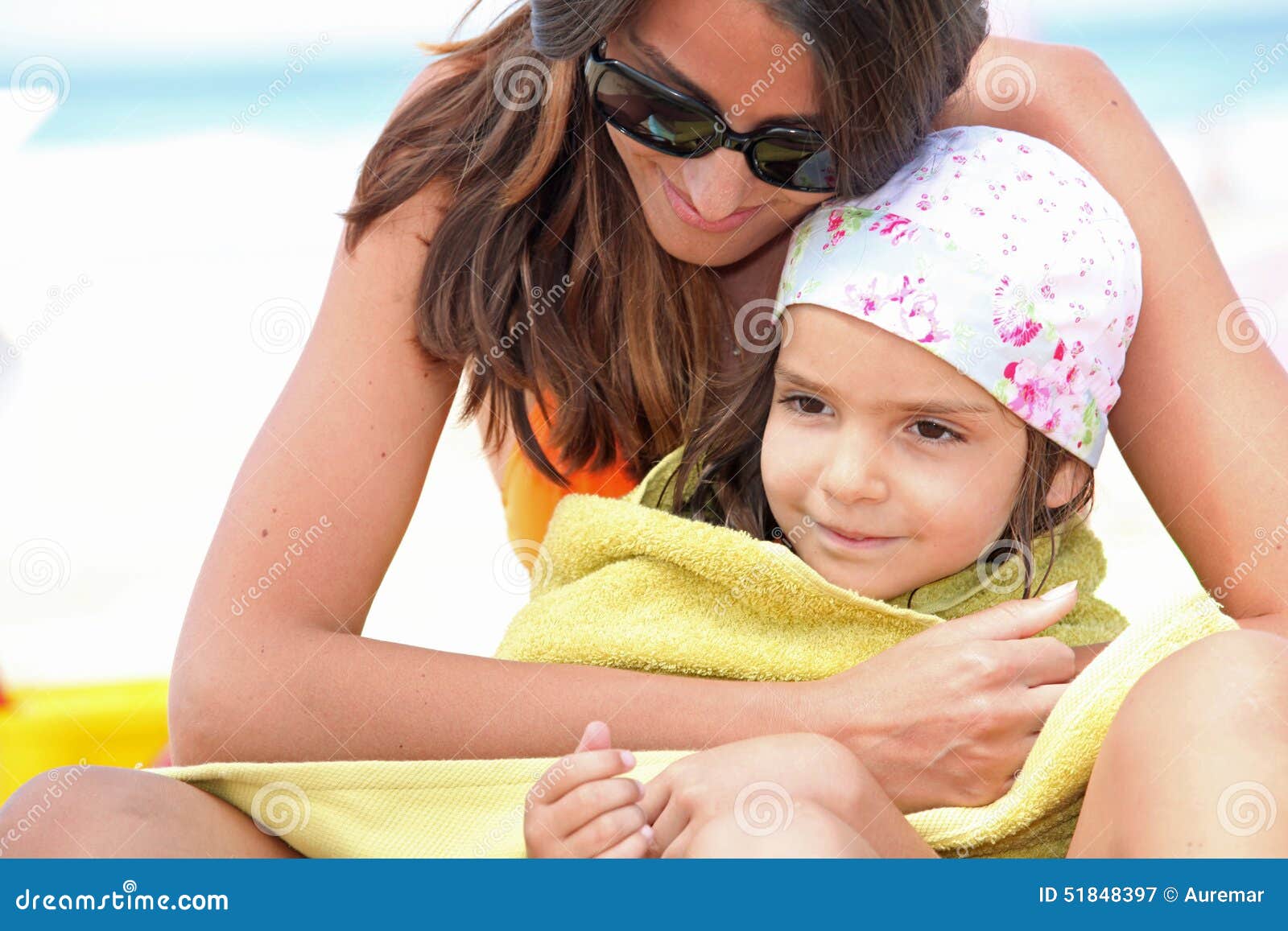 Mother drying daughter stock image. Image of people, hand - 51848397