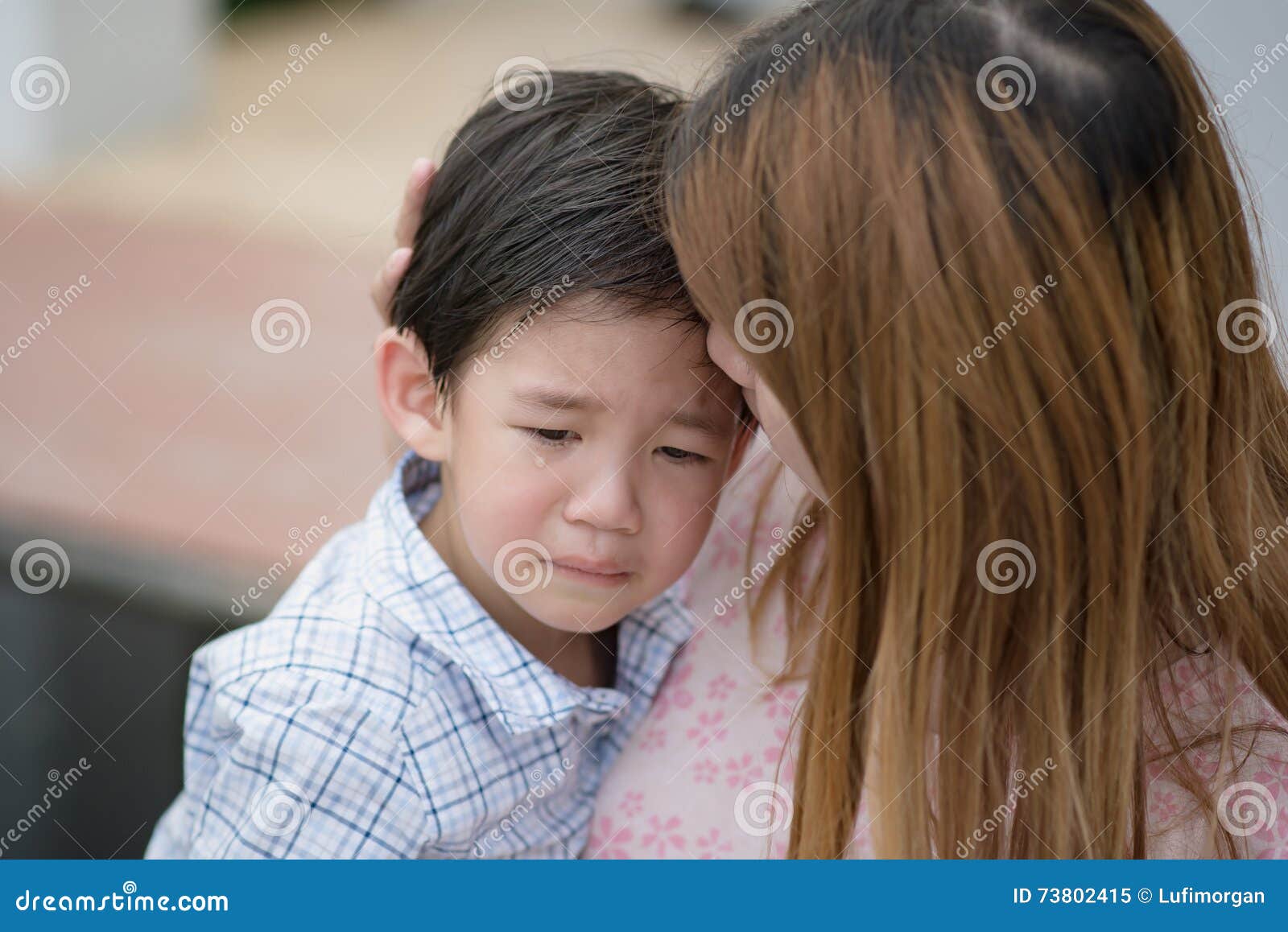 Mother Embracing and Consoling Her Son Stock Image - Image of console ...