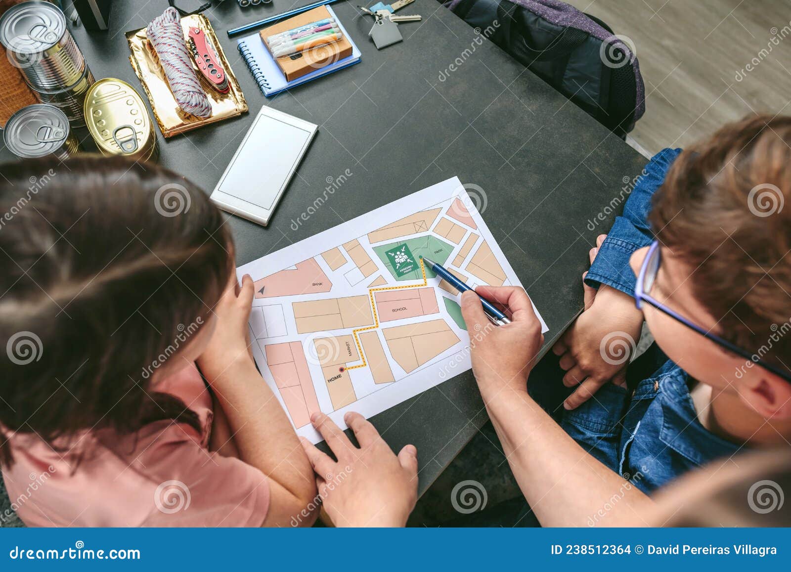 Mother Explaining The World To Her Children Stock Photography ...