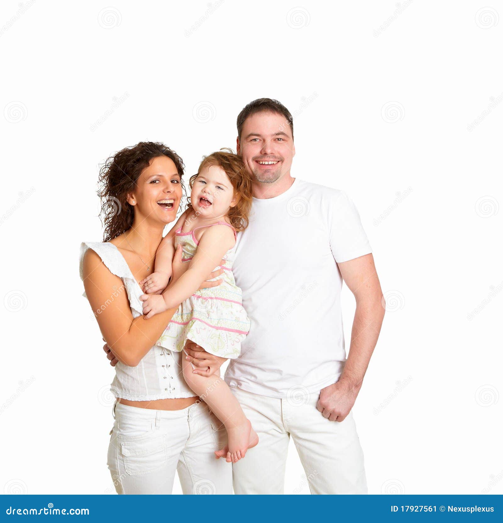 Mother, Father and Their Child Together in Studio Stock Image - Image ...