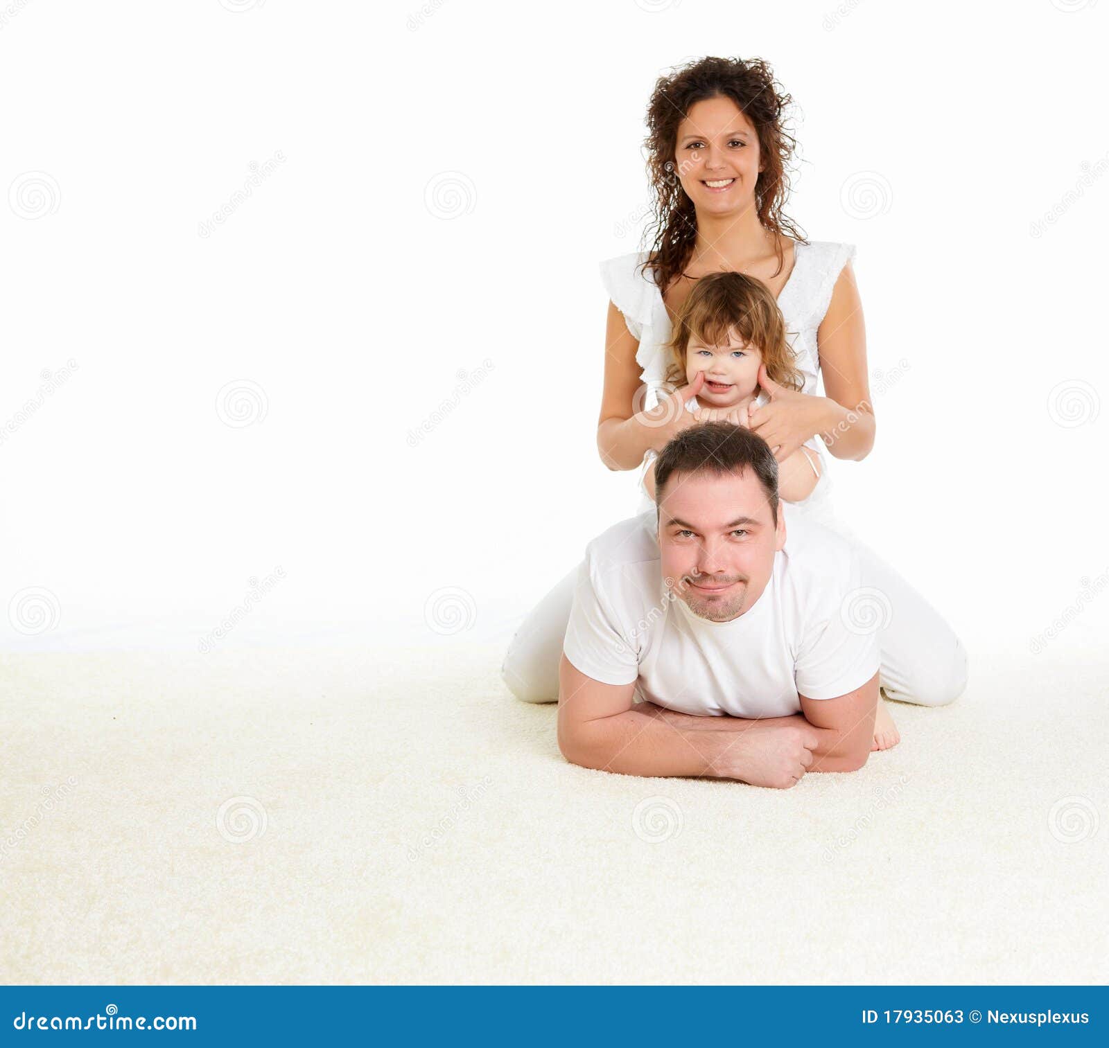 Mother, Father and Their Child Together in Studio Stock Image - Image ...