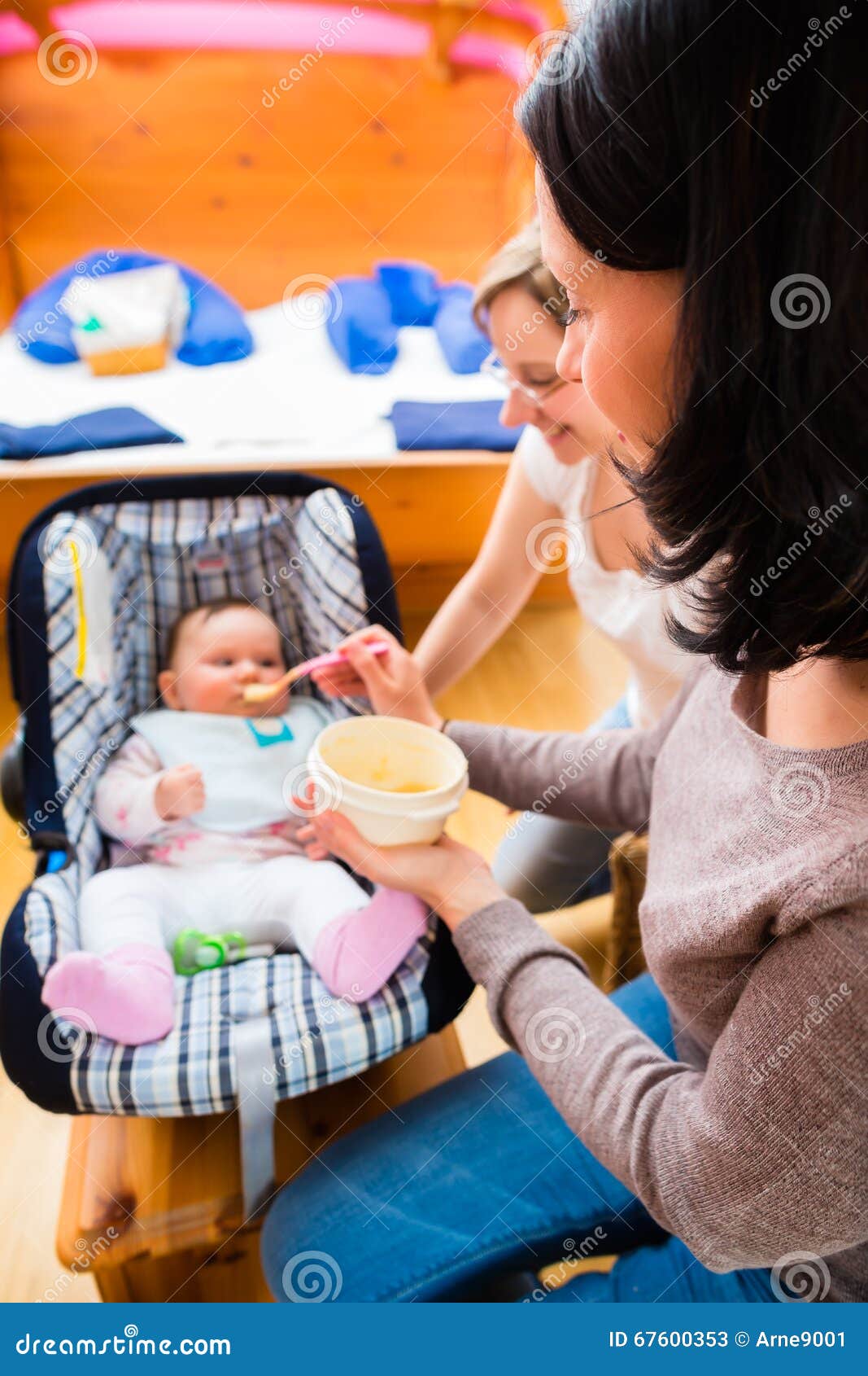 Mother Feeding Baby at Midwife Practice Stock Image - Image of care ...
