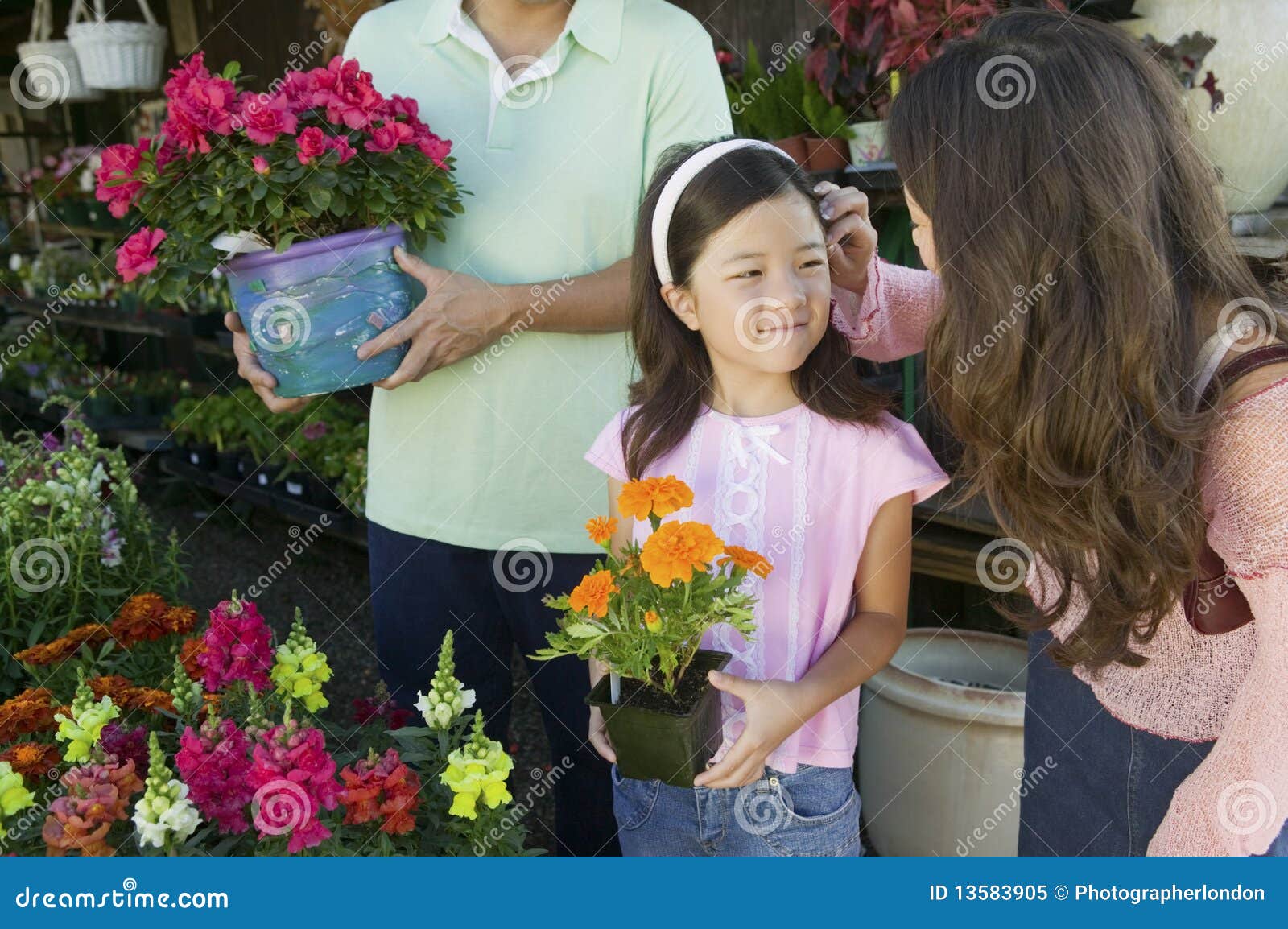 Mother Fixing Hair of Daughter Stock Image - Image of potted, hair ...
