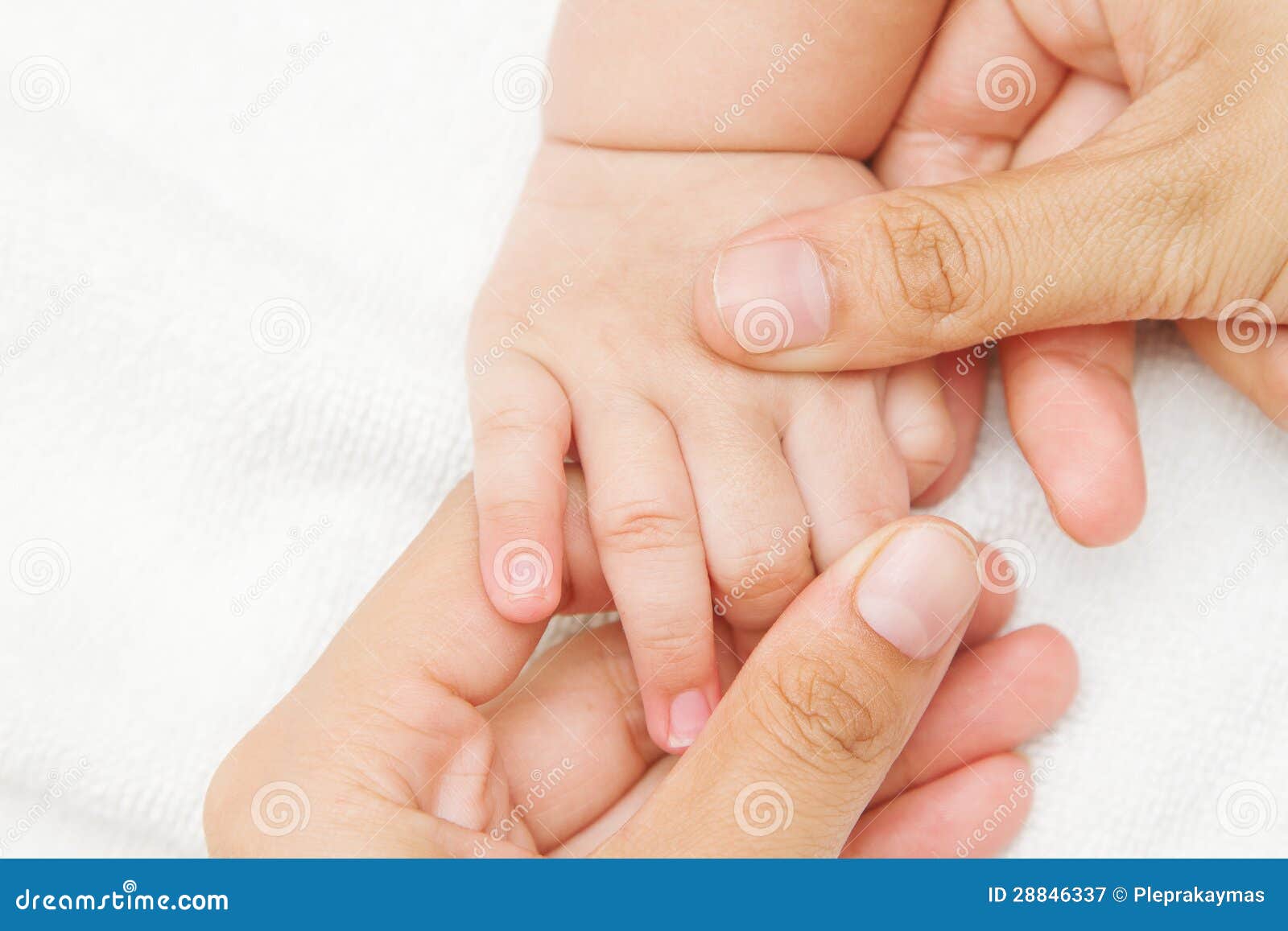 Mother Hand Massaging Hand of Her Baby Stock Image - Image of body ...