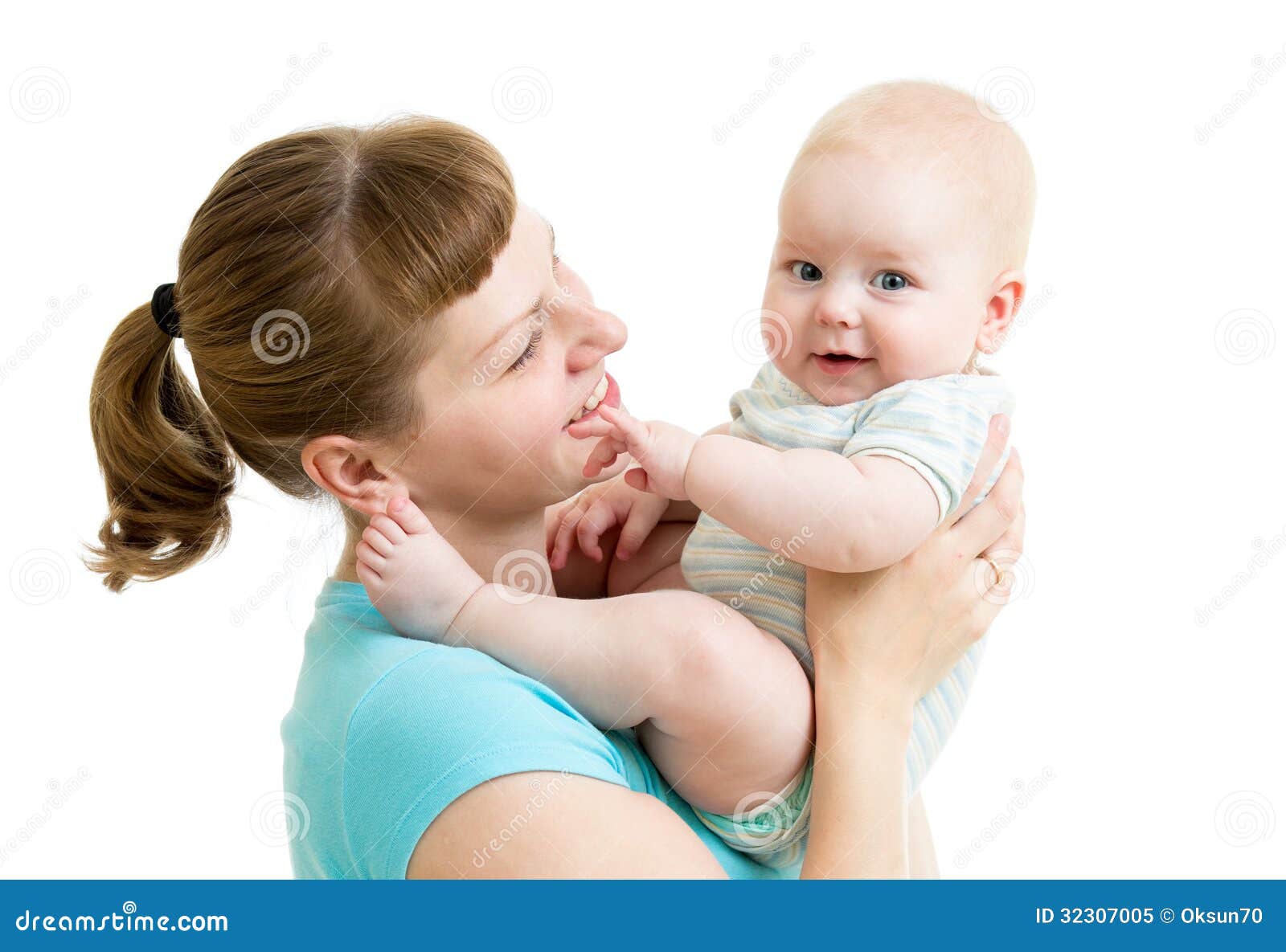 Mother Having Fun with Baby Isolated Stock Image - Image of motherhood ...