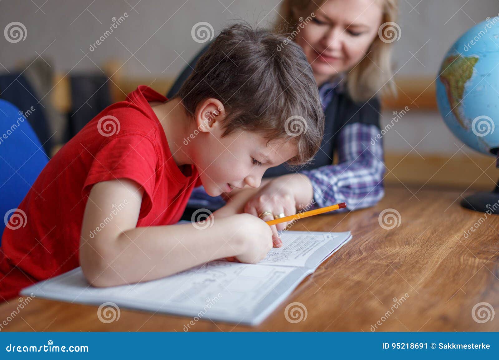 Mother Helps Son Study Stock Photography | CartoonDealer.com #19470386 Mother Helps Son Study Stock Photography | CartoonDealer.com #19470386