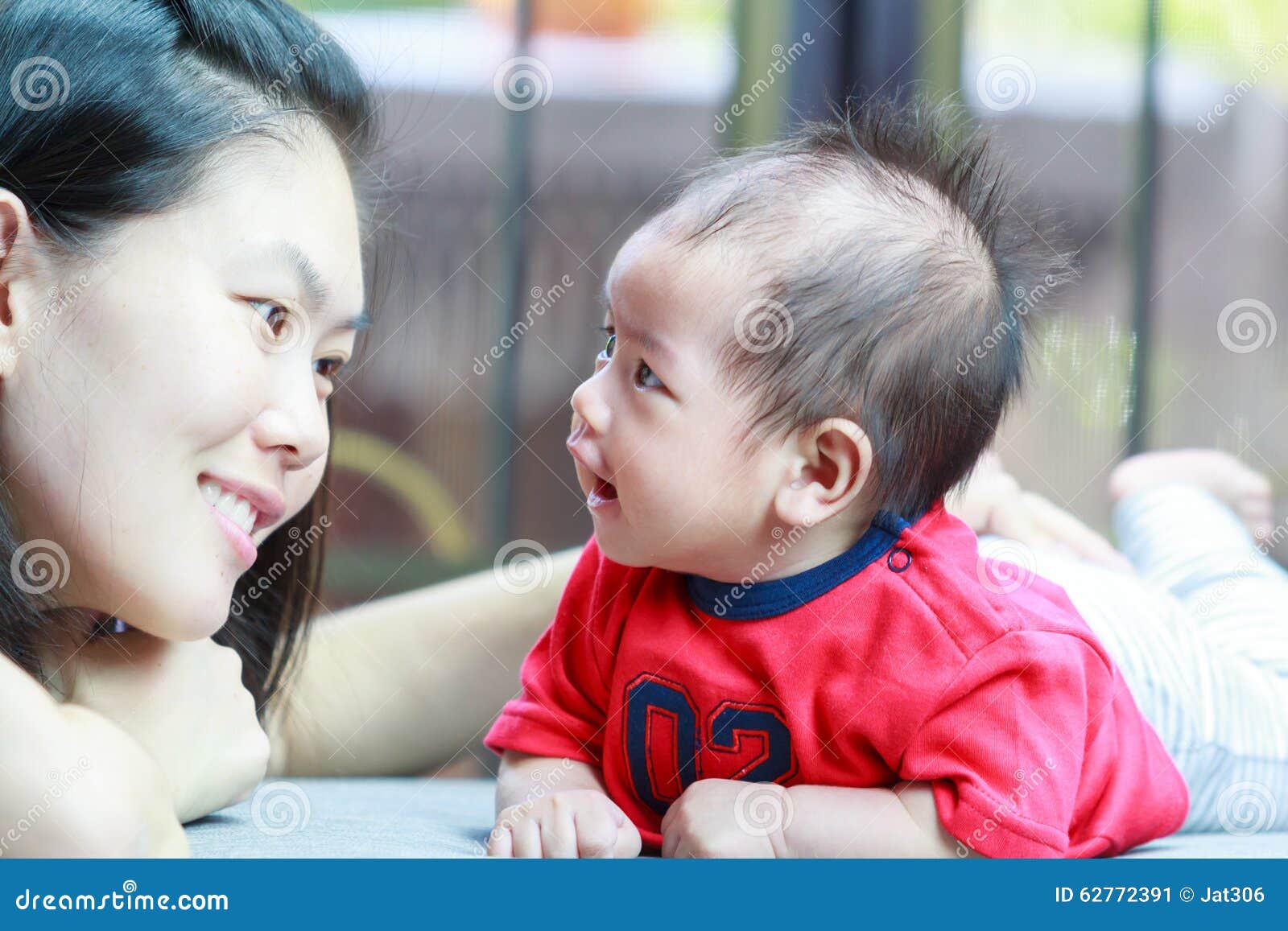 Mother and Her Baby Looking To Each Other Stock Image - Image of life ...