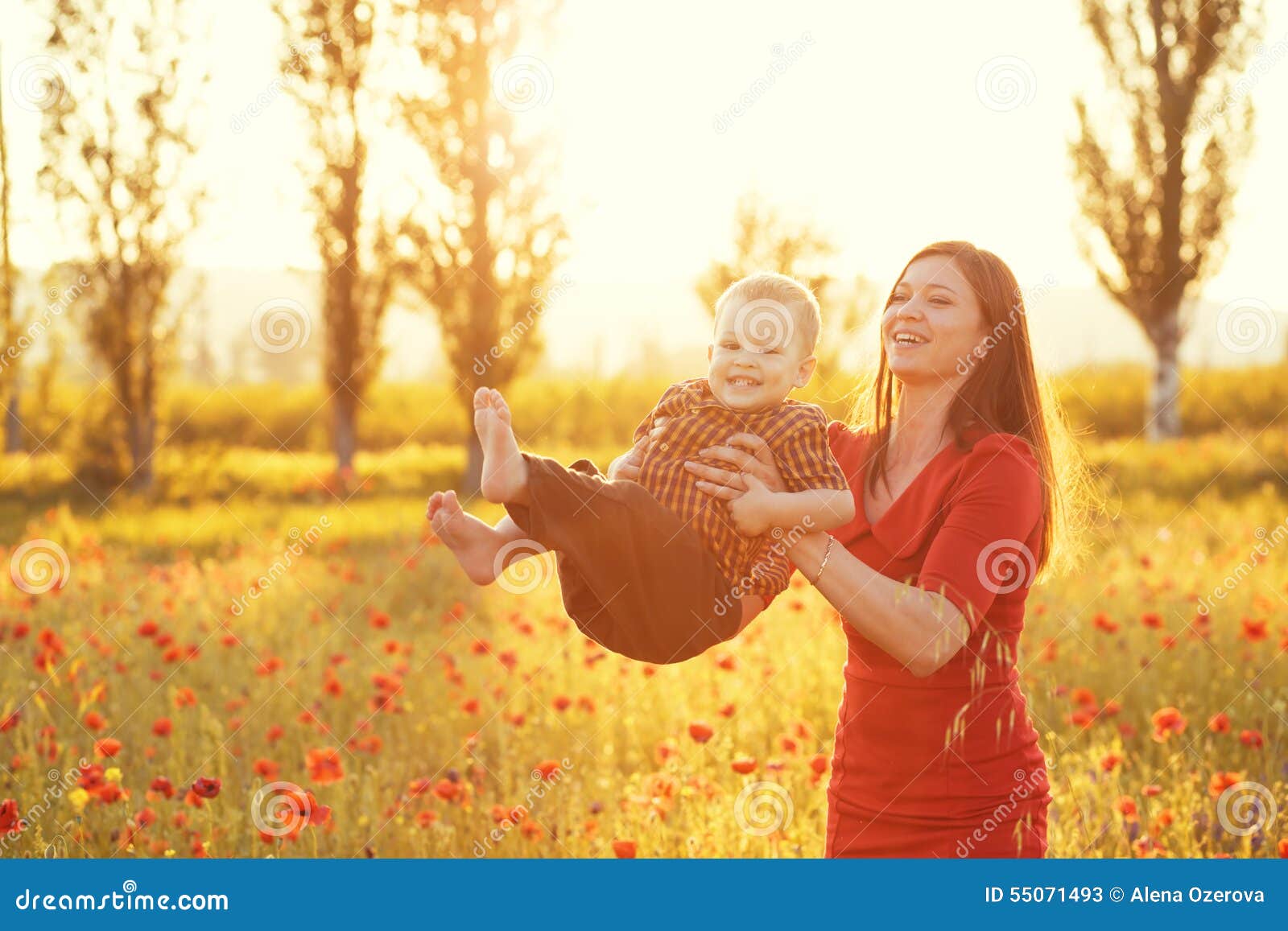 Mother with Her Child in Sunlight Stock Image - Image of emotional ...