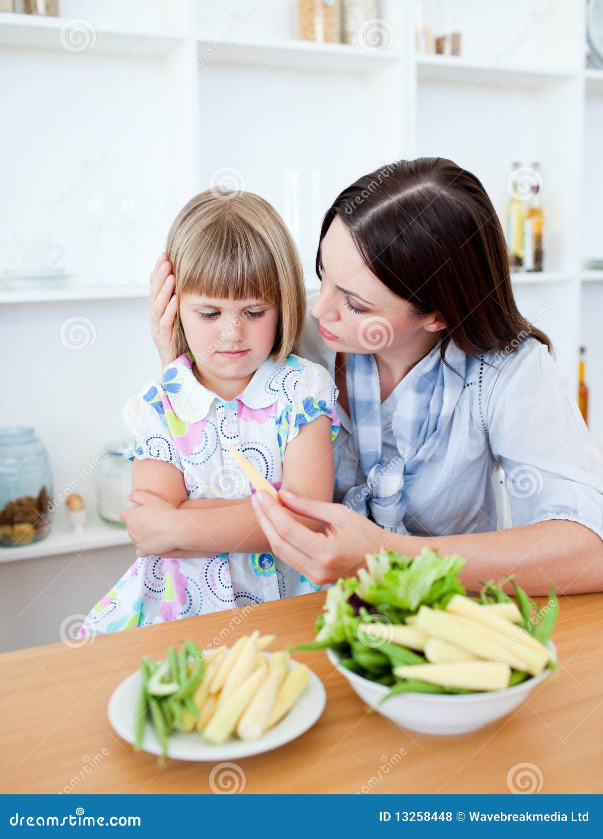 Mother and Her Daughter Eating Stock Photo - Image of health ...