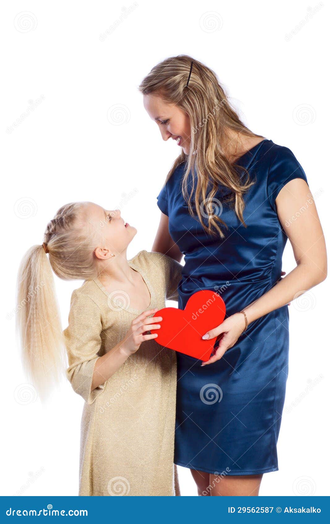 Mother and Her Daughter Keeps Heart Stock Image - Image of generations ...