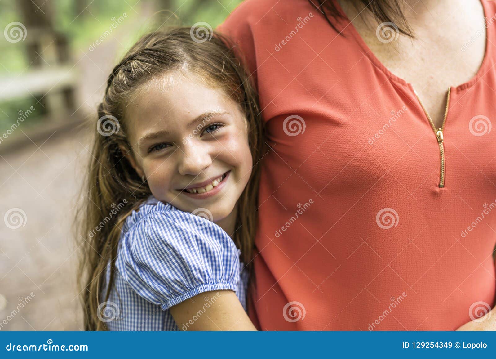 Mother And Her Daughter On Summer Forest Stock Image Image Of Garden