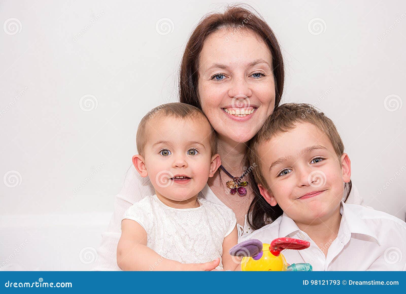Mother with Her Two Children Stock Image - Image of adult, beautiful ...
