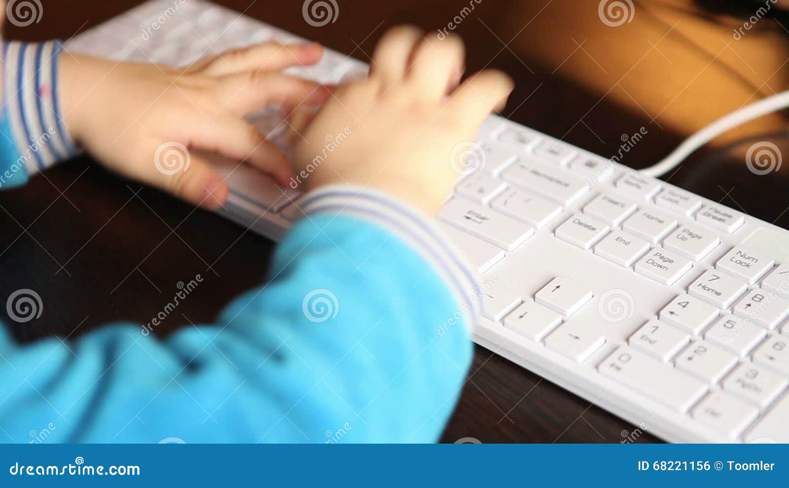 Mother Holding a Child is Typing on the Keyboard Stock Footage - Video ...