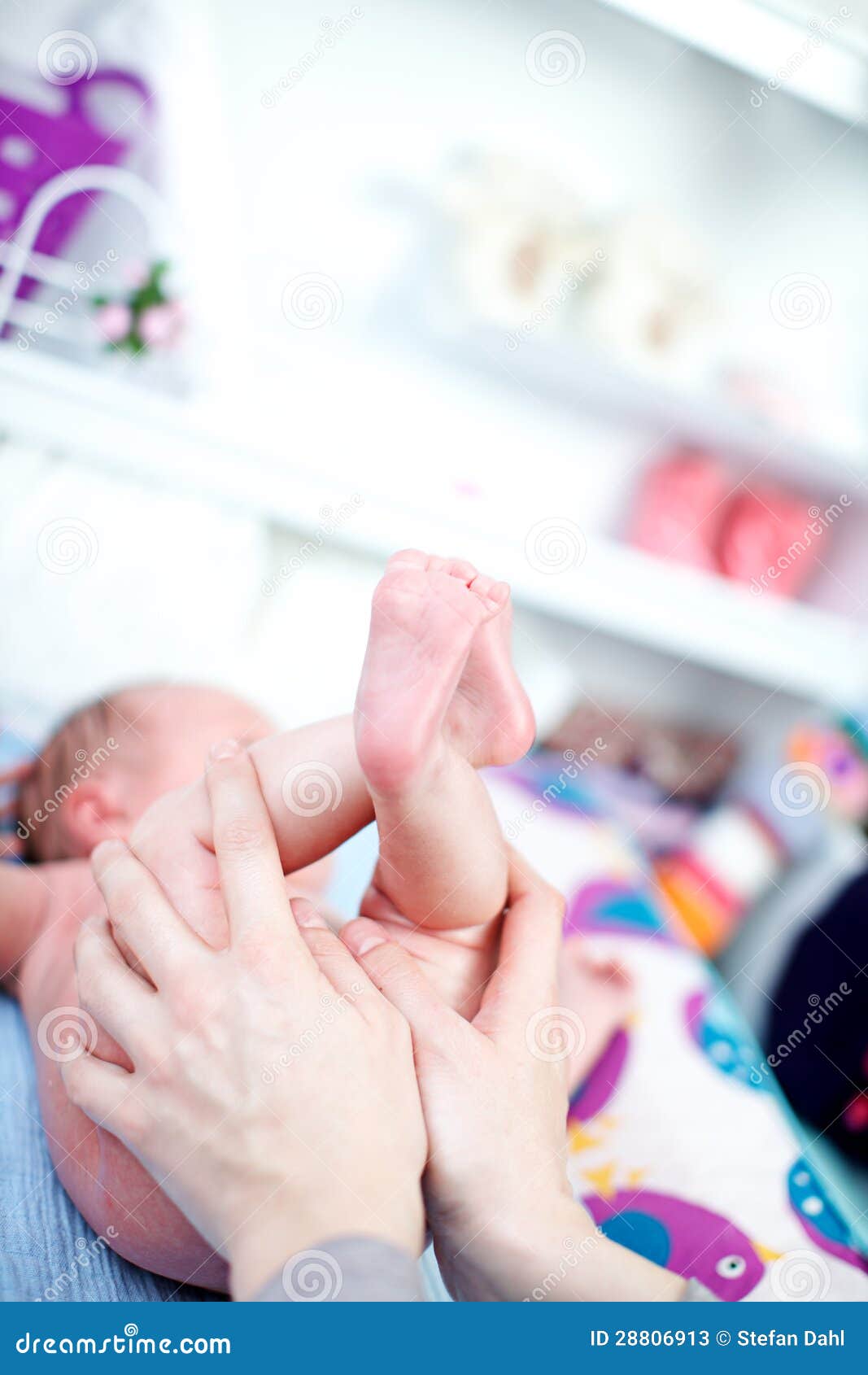 Mother Holding Her Baby S Bottom Stock Image - Image of interior ...