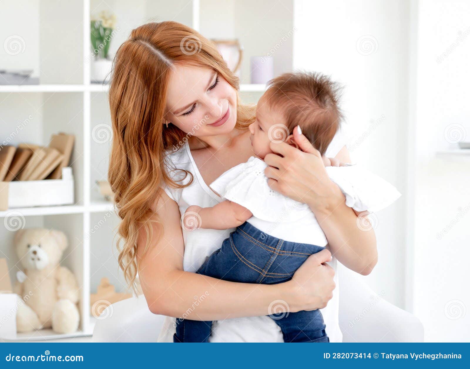 Mother hugging baby stock photo. Image of infant, happiness - 282073414