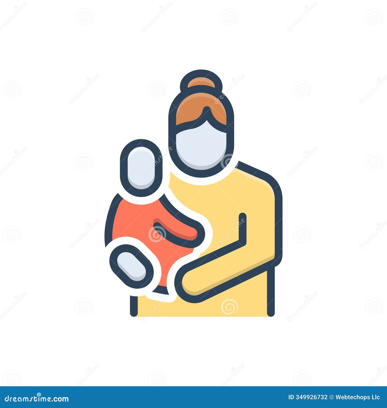 Color Illustration Icon for Mother, Matriarch and Baby Stock ...