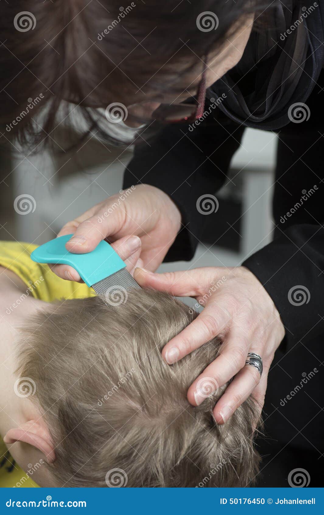 Mother Inspect Childs Head for Lice Stock Photo - Image of mother ...