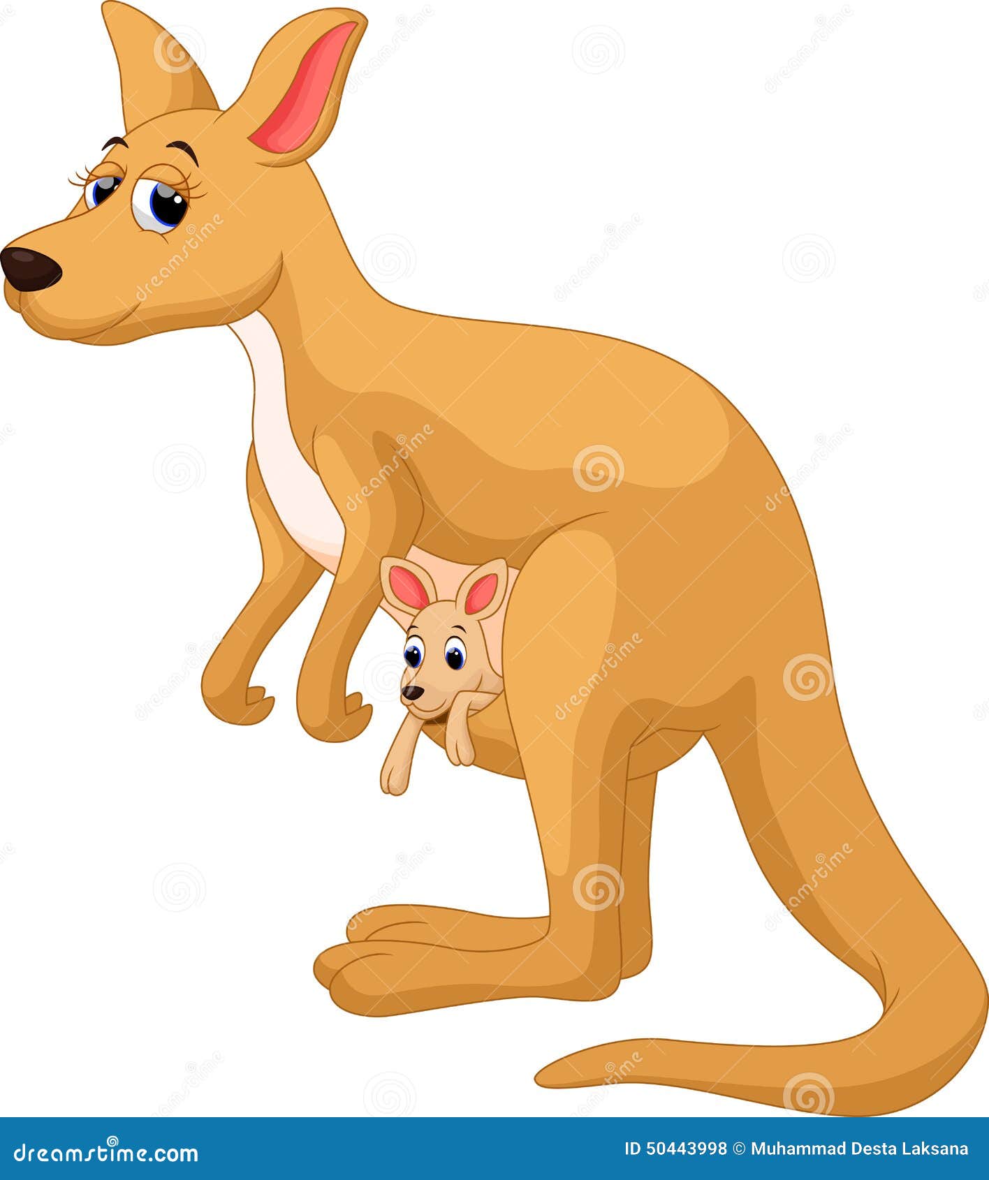 Mother Kangaroo with Her Baby Stock Illustration - Illustration of ...