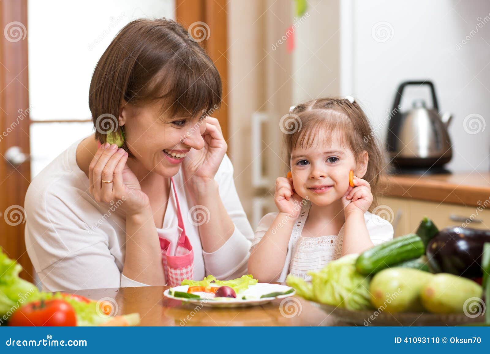 Mother and Kid Cooking and Having Fun in Kitchen Stock Photo - Image of ...